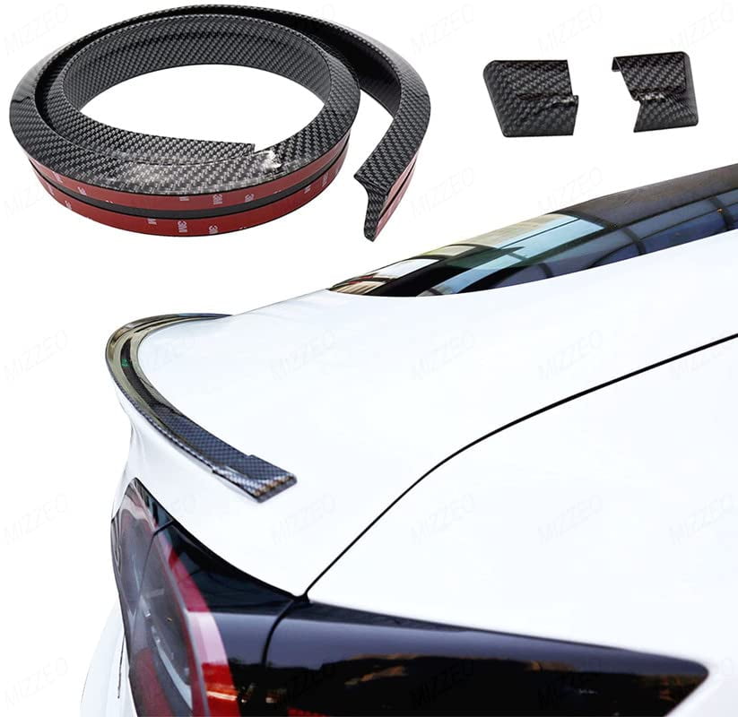 MIZZEO Fiber Trunk Spoiler Lip PunchDrill Free 150 cm x 35 cm Carbon ...