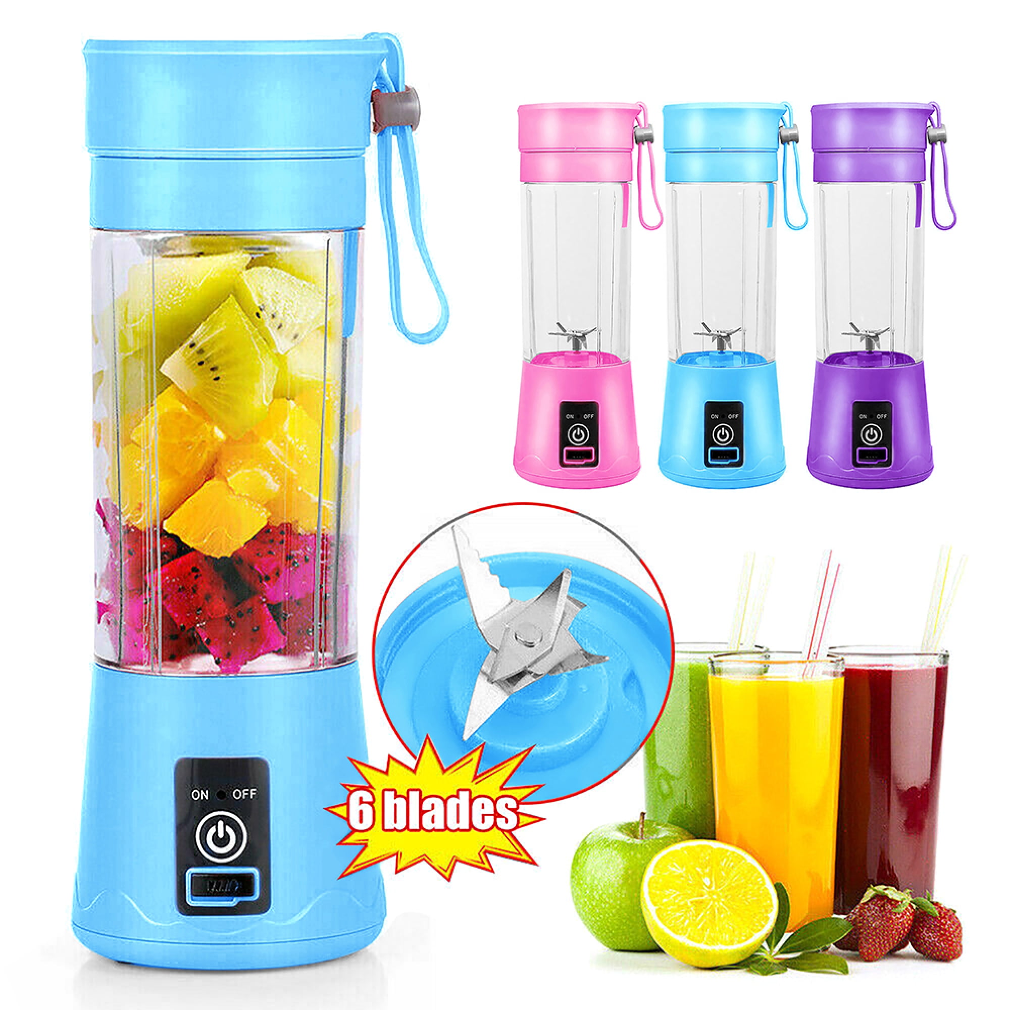 Mini Portable Personal 380ml Electric Smoothie Maker, Wireless USB ...