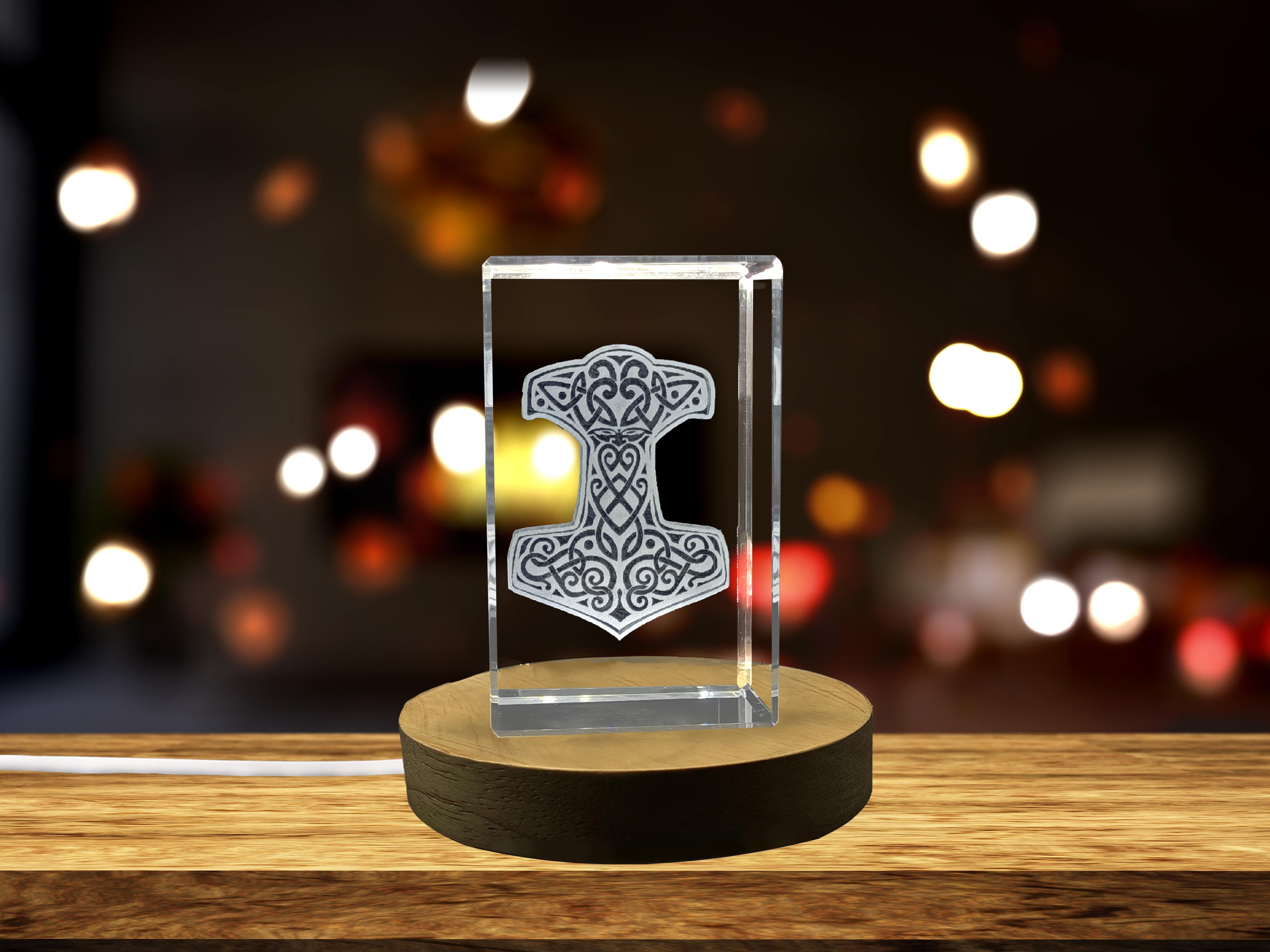 MJÖLNIR 3D Engraved Crystal Gift - Stunning Mythological Collectible ...