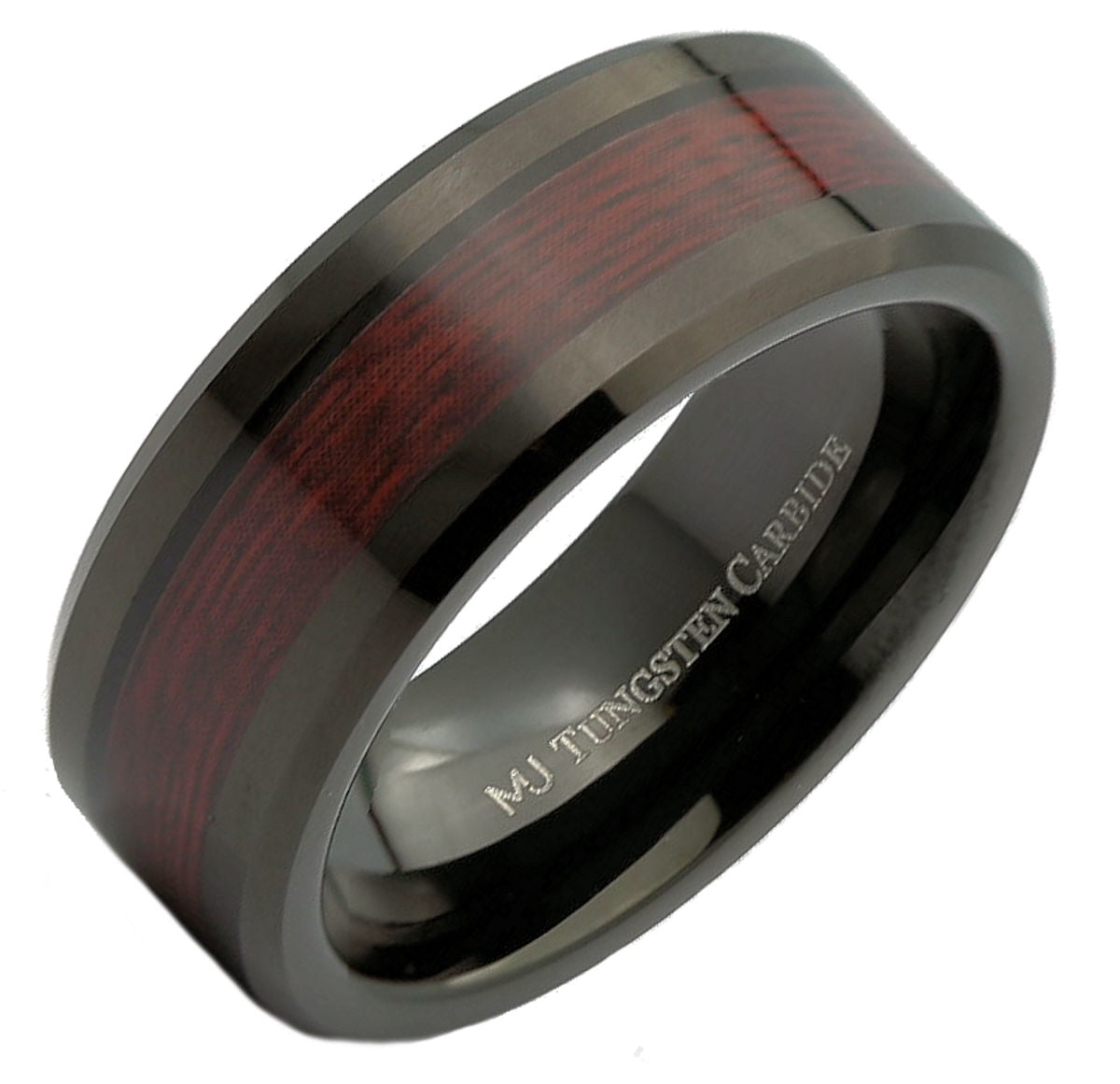MJ Metals Jewelry Men's / Women's 8mm Black Tungsten Carbide Wedding ...