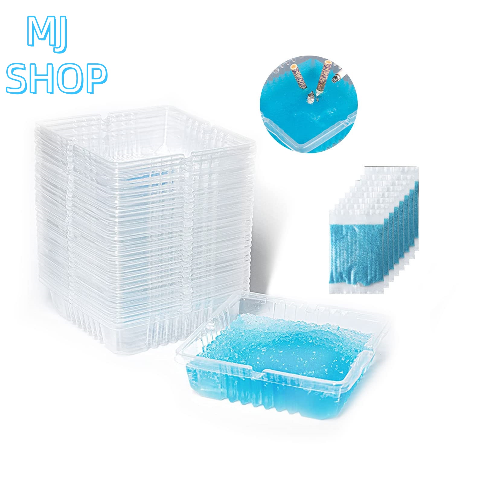 MJ SHOP 30 pcs Disposable Ashtrays - With Aspirator Paste | Blue ...