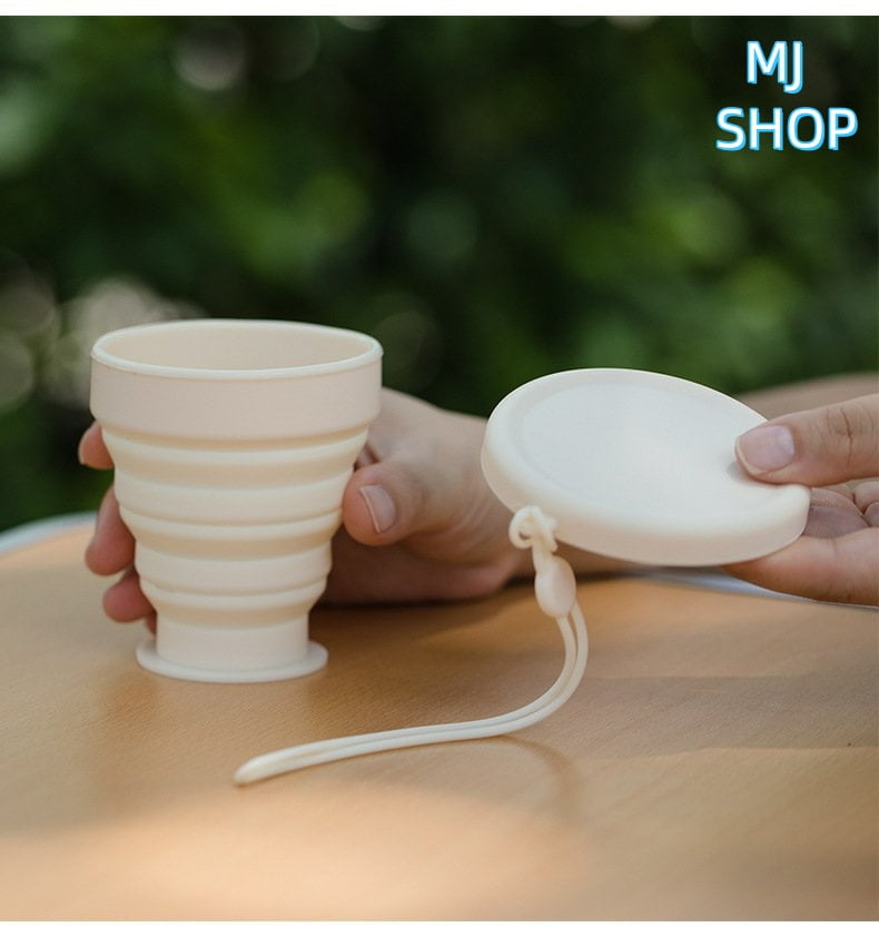 MJ SHOP Silicone Collapsible Mug | With Lid | Camping Mug | 200ml Hot ...