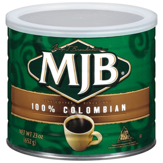 MJB 100% Colombian Ground Coffee 23 oz Can, Arabica Medium Roast ...