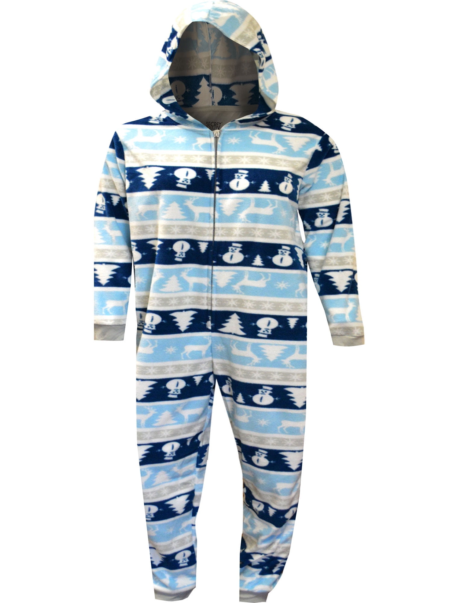 MJC Boys Chill Out Nordic Winter Kids One Peice Hooded Pajama with Drop ...