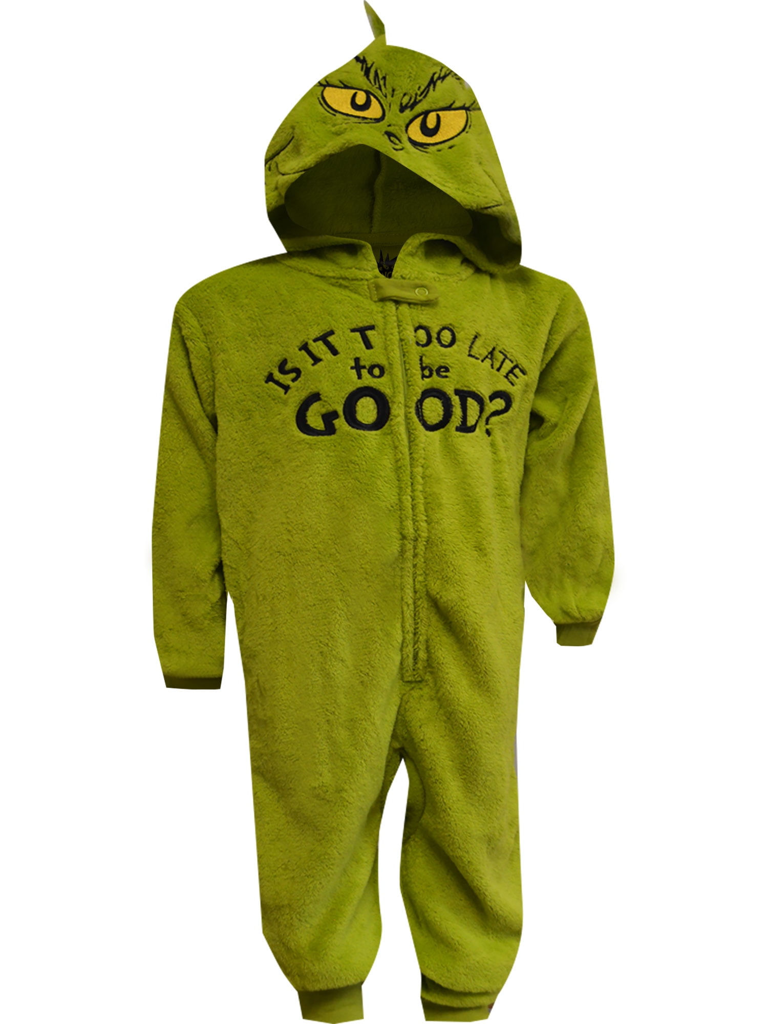 MJC Children Dr. Seuss Kids Grinch Too Late Hooded One Piece Pajama (10) - Walmart.com