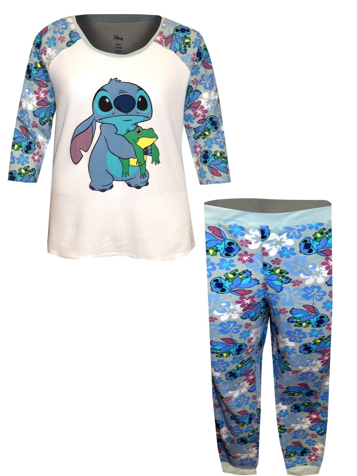 MJC International Womens Lilo and Stitch Tropical Flowers Junior Cut ...