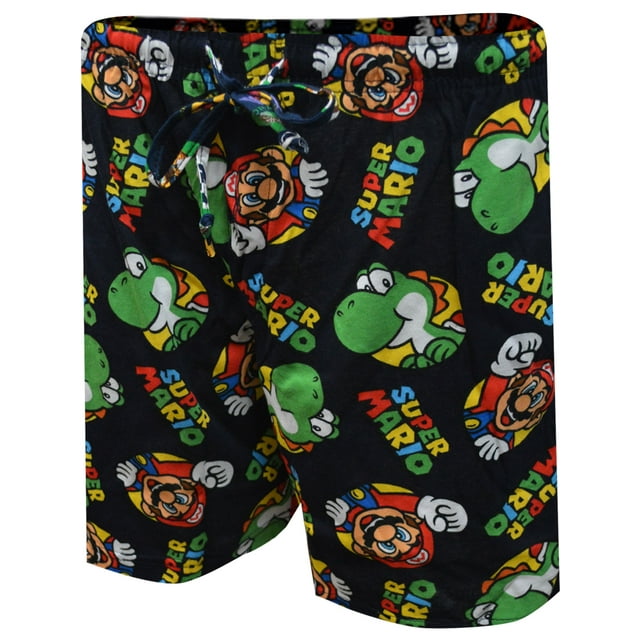 MJC Mens Nintendo Super Mario Brothers Mario and Yoshi Lounge Shorts ...