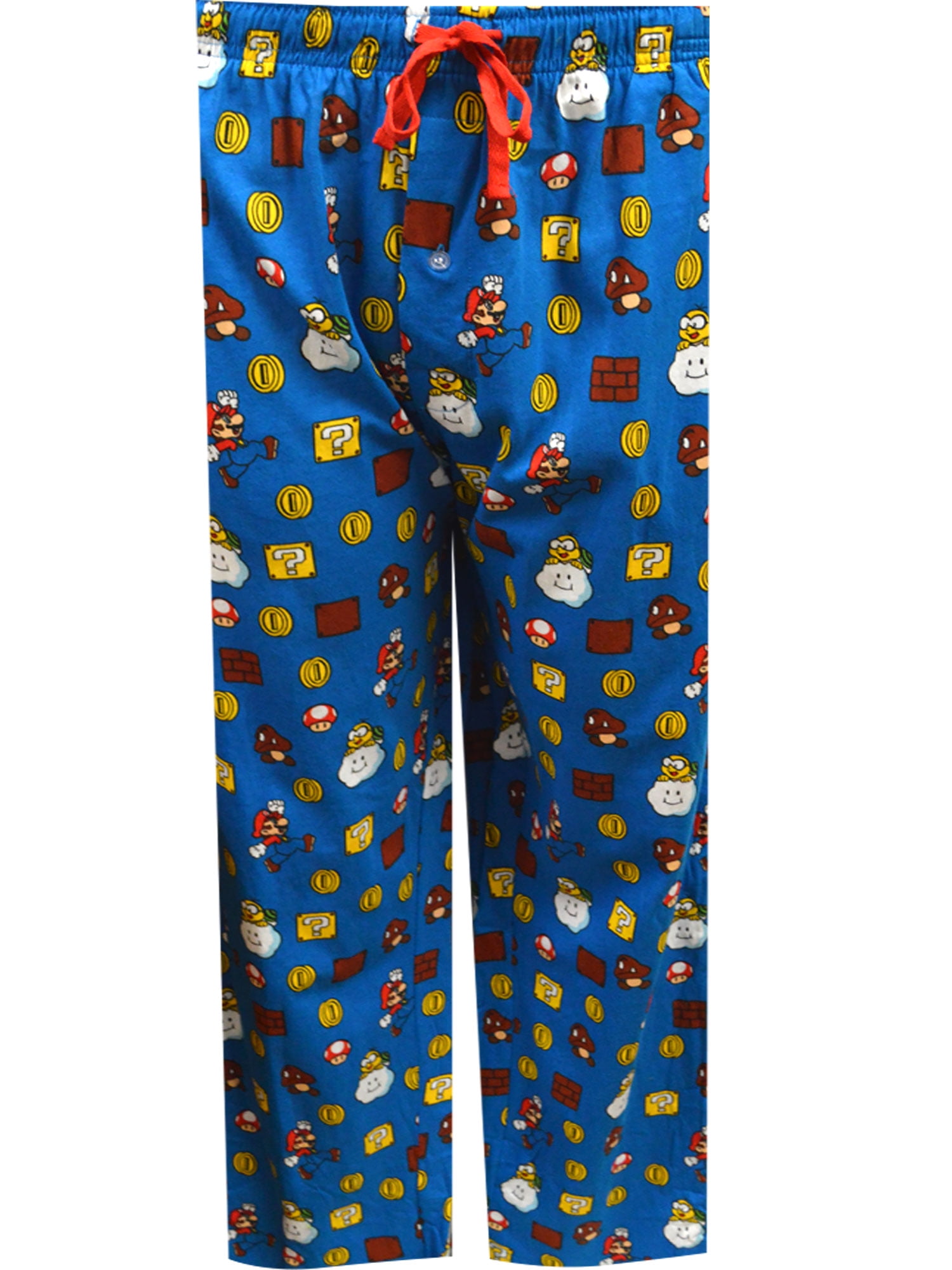 MJC Mens Super Mario Power Ups Royal Blue Cotton Lounge Pants (Small ...