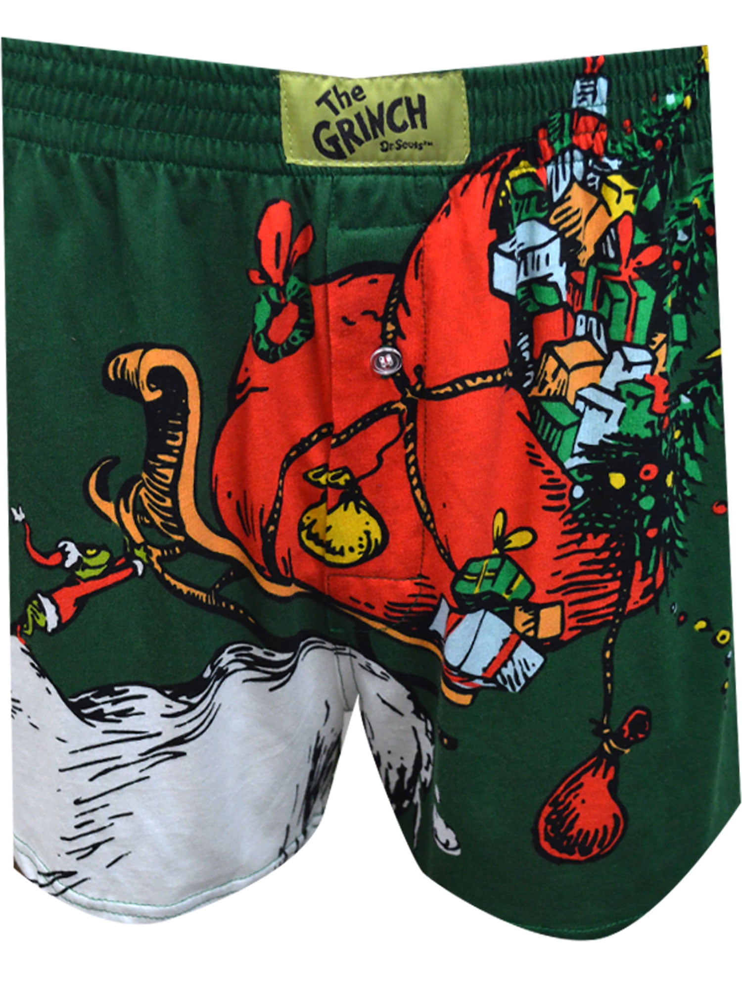 MJC Mens The Grinch Ramshackle Sleigh Christmas Boxer Shorts (Large ...
