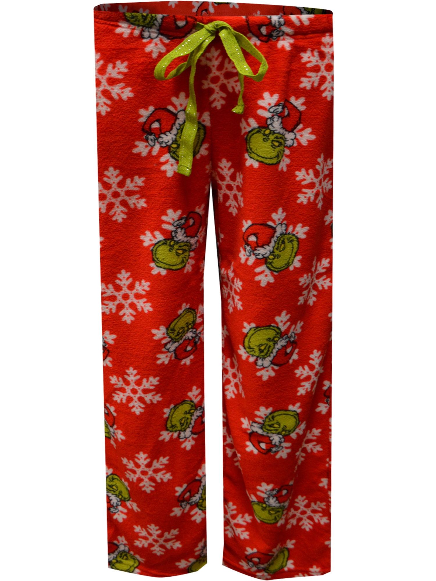 MJC Womens Dr. Seuss The Grinning Grinch Snowflake Plush Lounge Pants ...