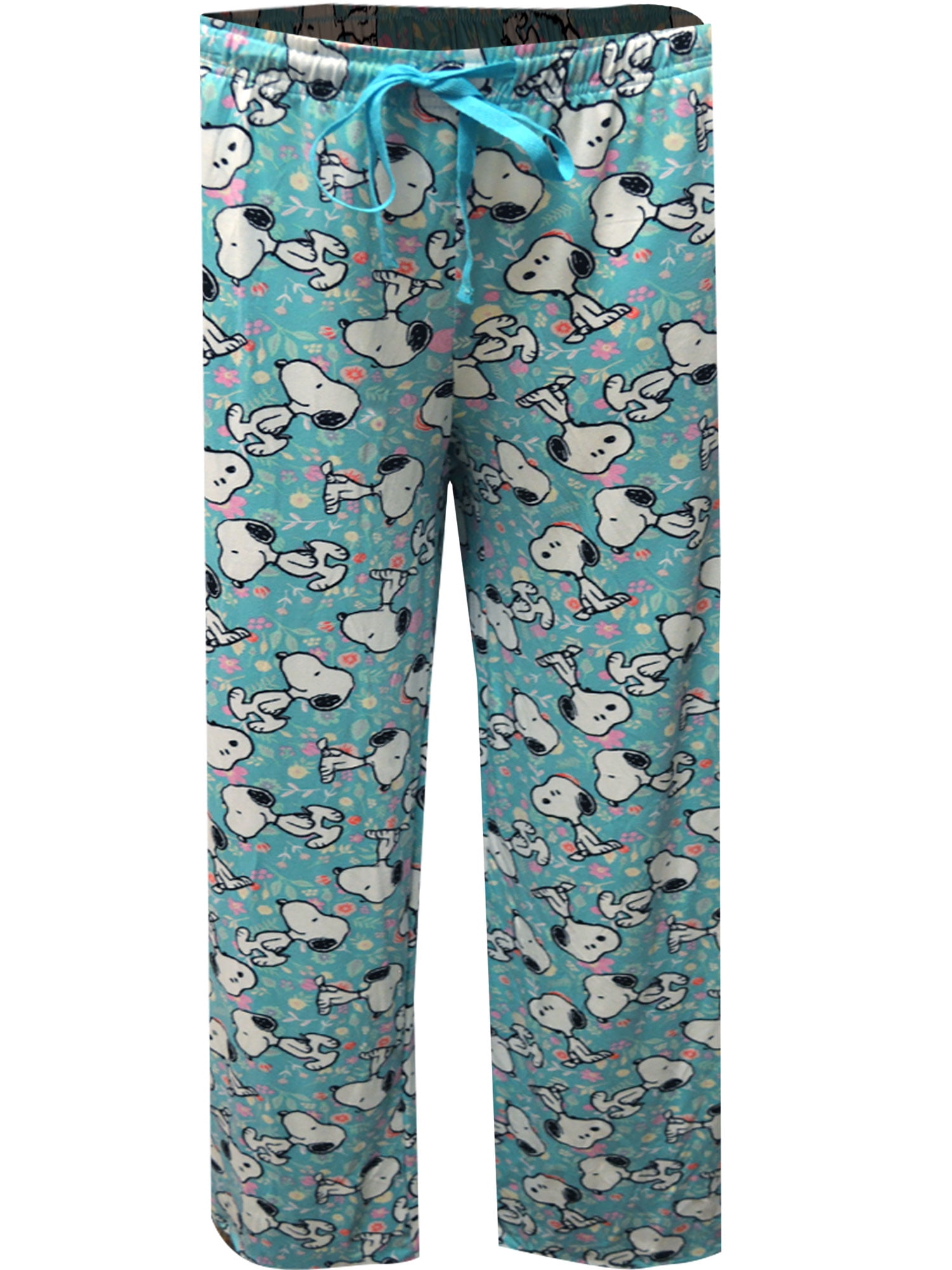 MJC Womens Peanuts Snoopy Floral Print Light Blue Lounge Pants ...
