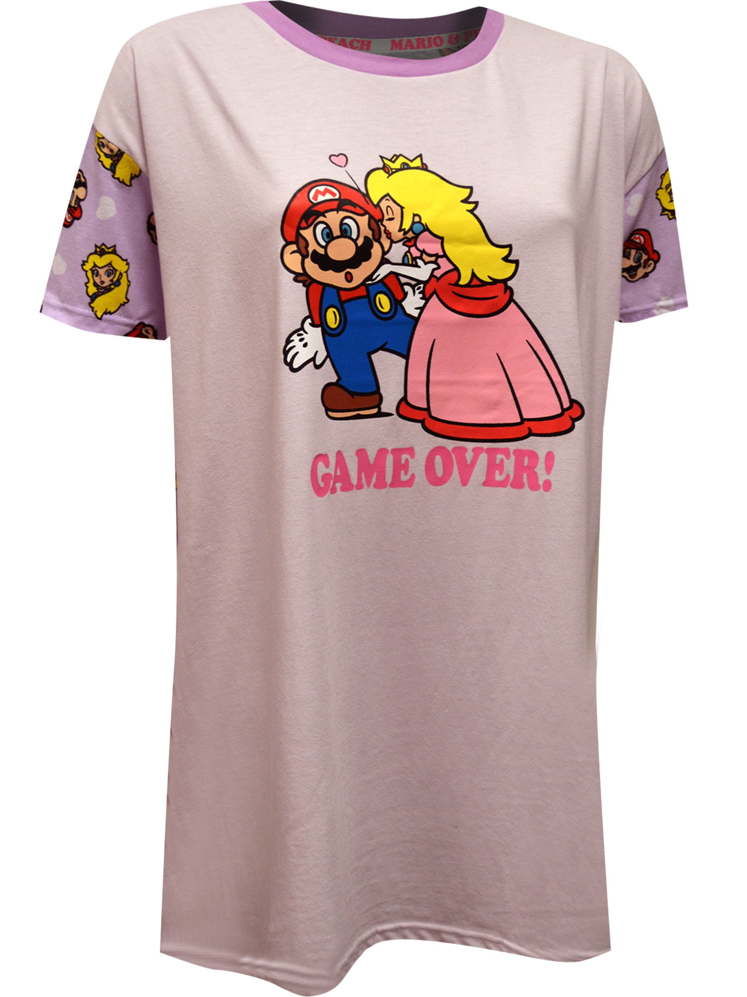 MJC Womens Super Mario Game Over Mario and Princess Peach Nightshirt ...