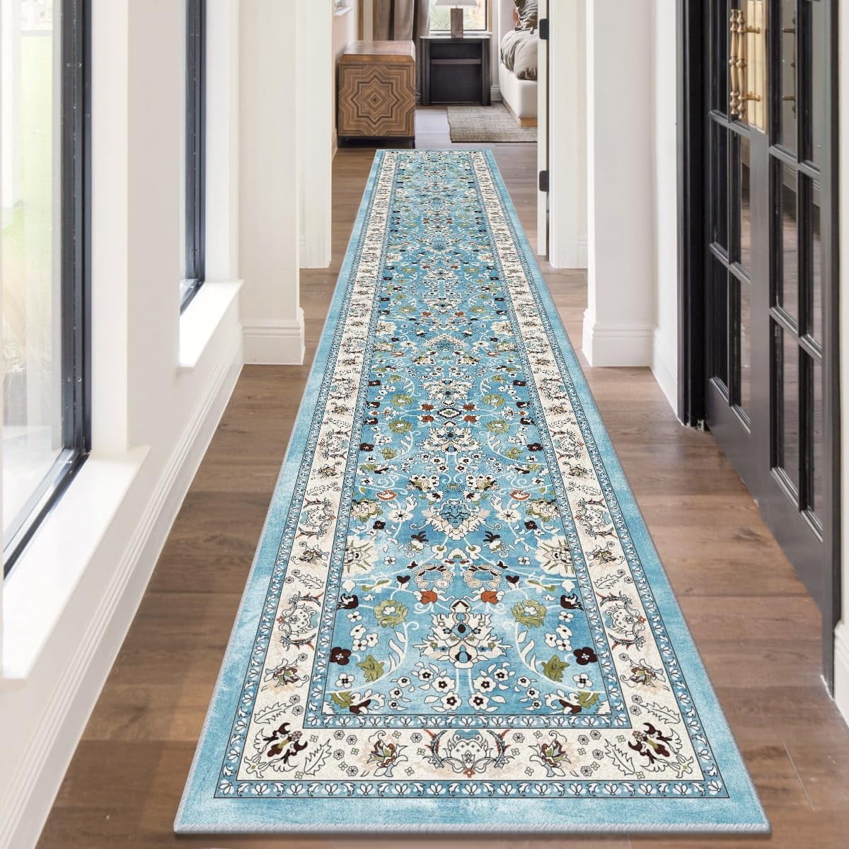 MJIAexp 2' x 12' Boho Floral Kitchen Runner Rug Machine Washable Runner ...