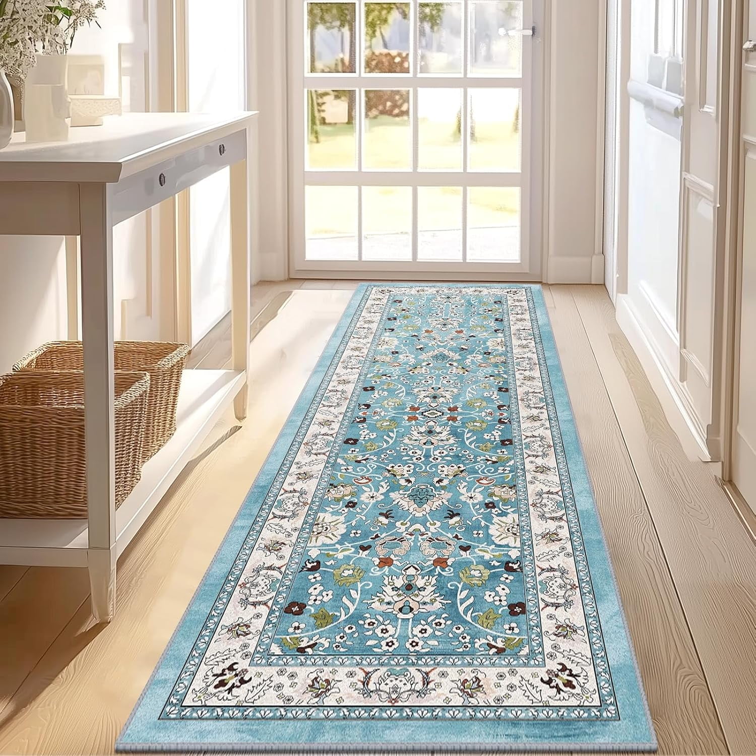 MJIAexp 2' x 6' Boho Floral Kitchen Runner Rug Machine Washable Runner ...