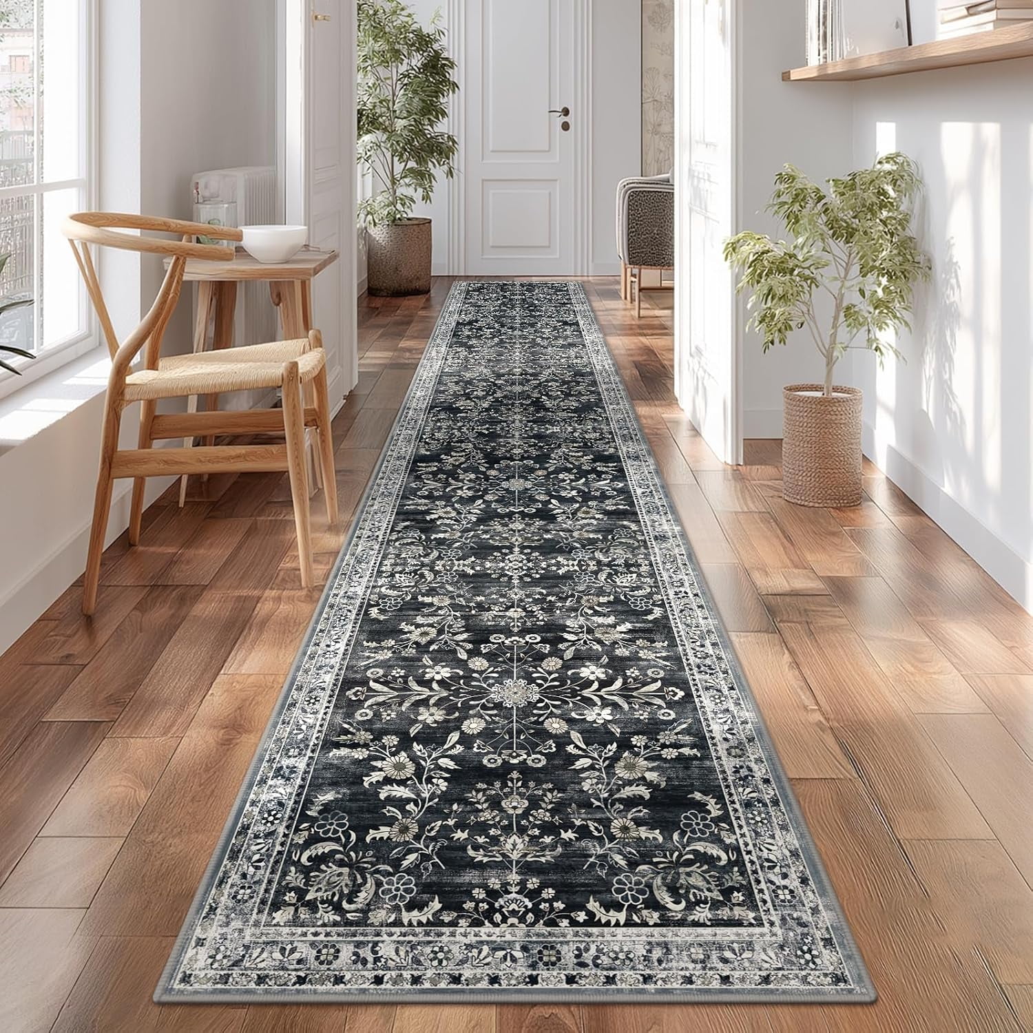 MJIAexp 2'x12' Boho Runner Rug,Non Slip Washable Floral Hallway Runner ...