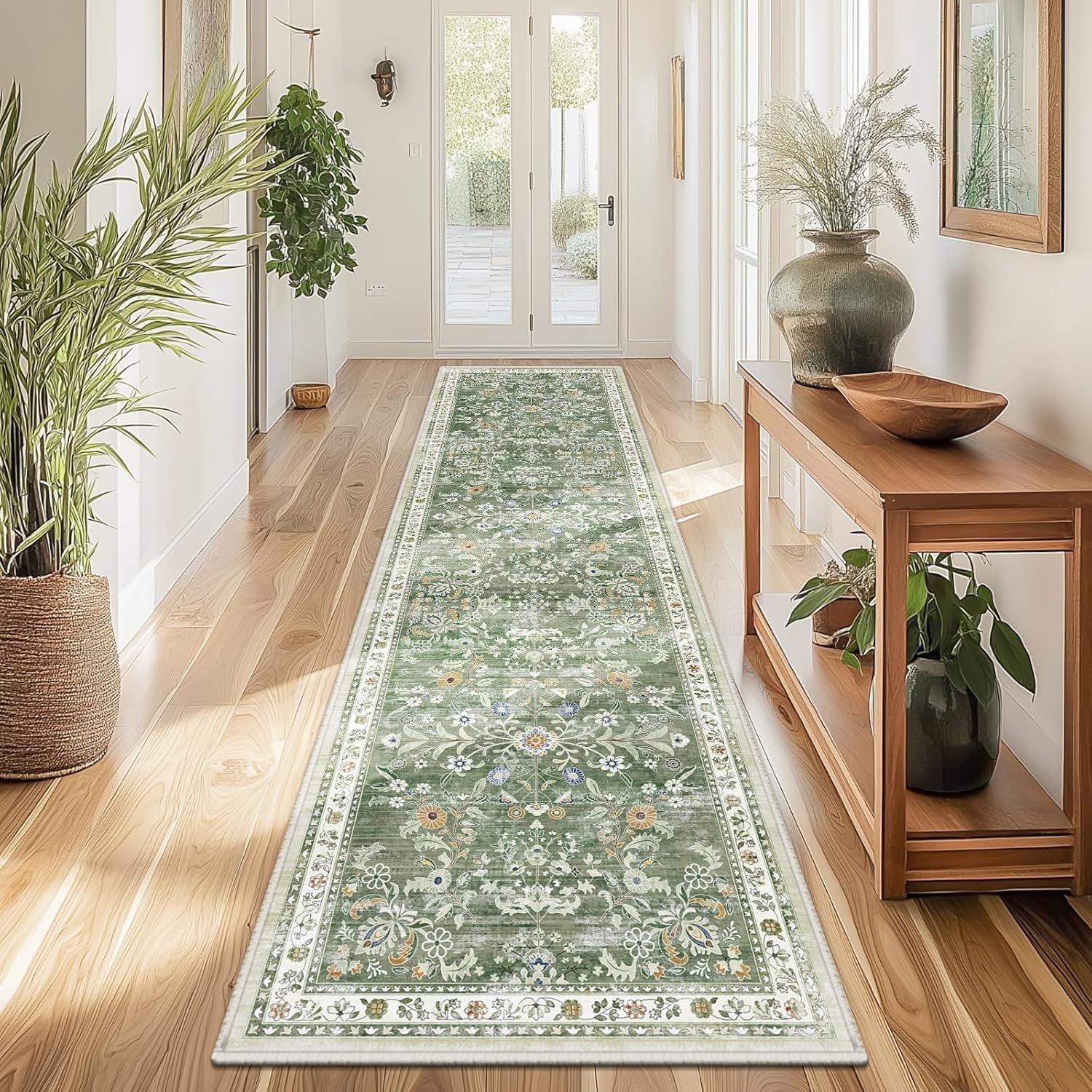 MJIAexp 2'x8' Boho Runner Rug,Non Slip Washable Floral Hallway Runner ...