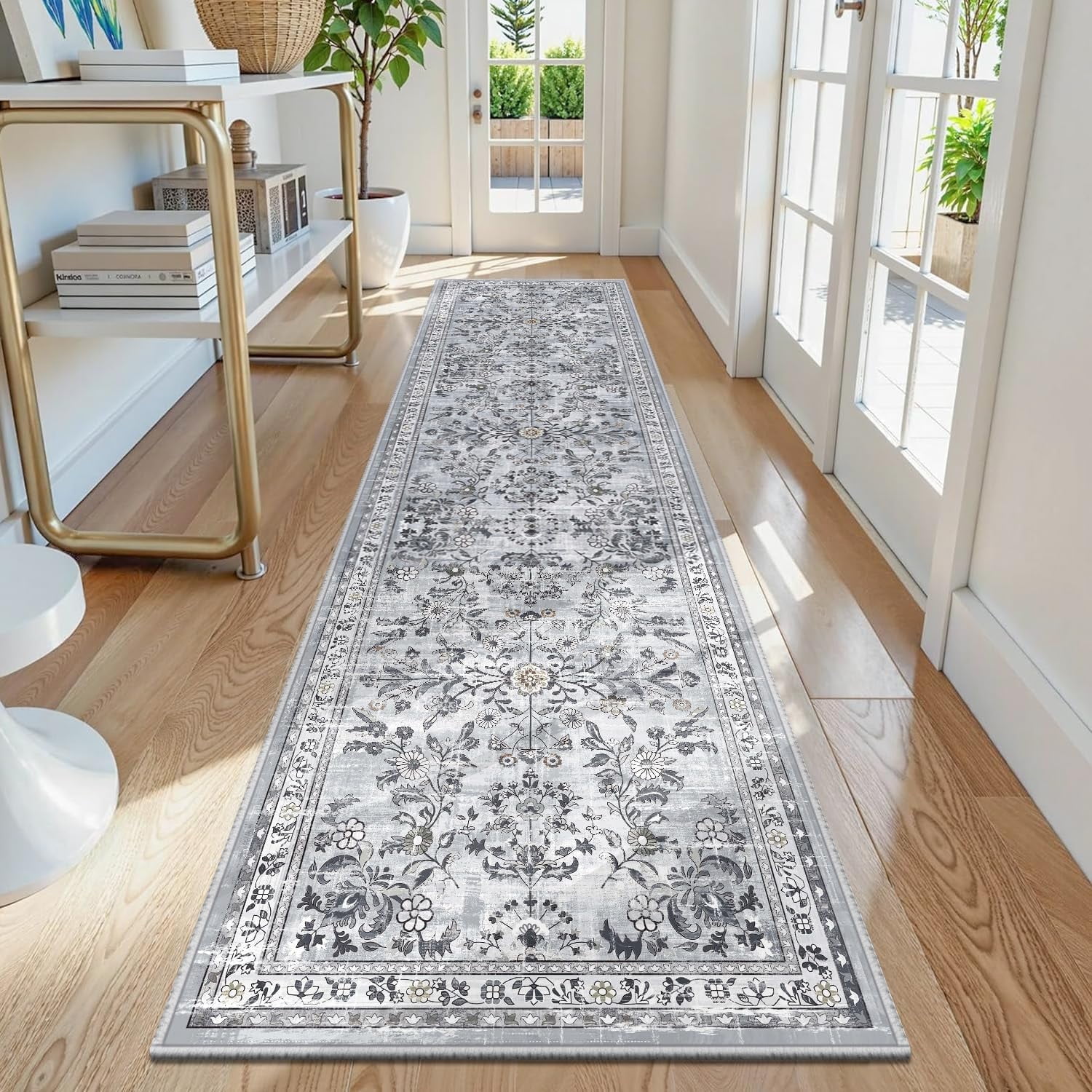MJIAexp 2'x8' Boho Runner Rug,Non Slip Washable Floral Hallway Runner ...