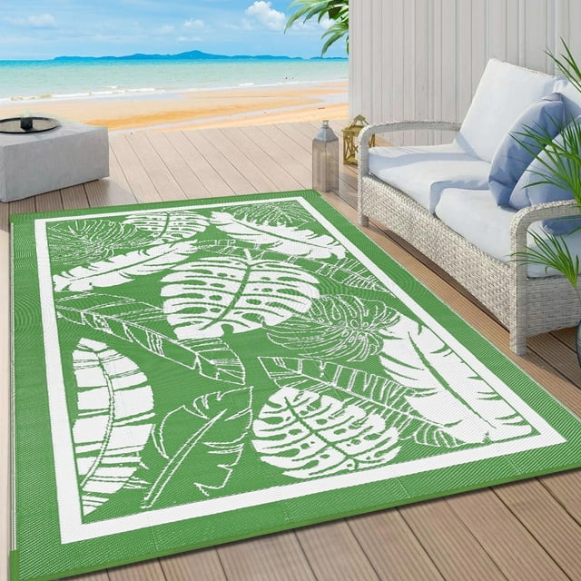 MJIAexp 6'x9' Green Outdoor Rug Patio Rug Waterproof RV Outdoor Rug ...