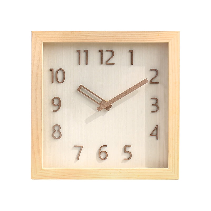 MJK Clock Solid Wood Double-Sided Wall Clock Living Room Home ...