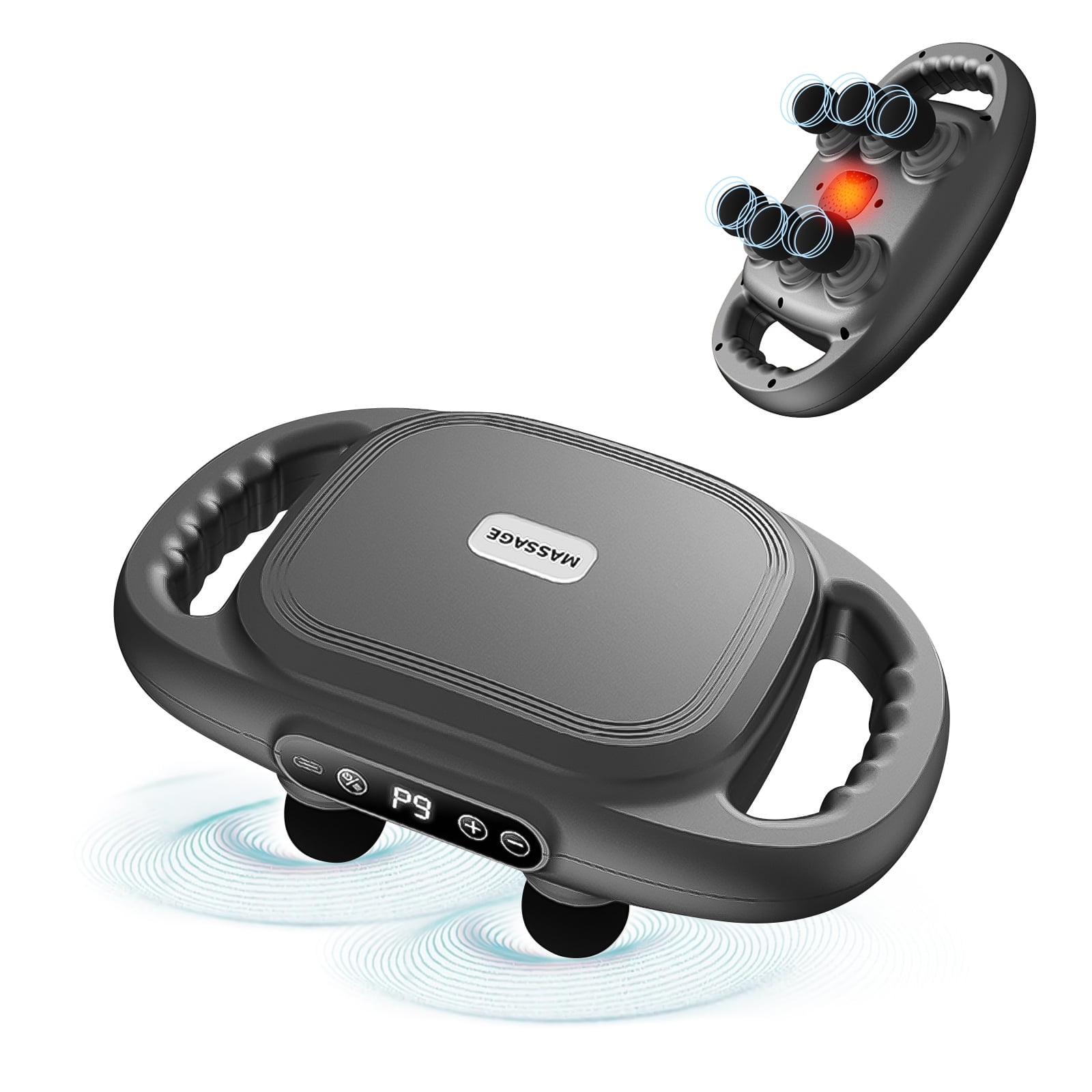 MJK Portable Massage Gun 6 Heads Deep Tissue Percussion Massager with 9 ...