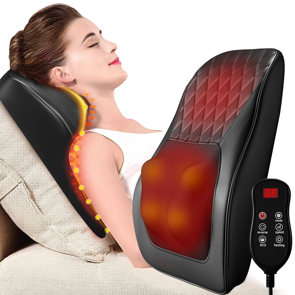MJK Shiatsu Neck and Back Massager with Heat for Muscle Pain Relief and ...