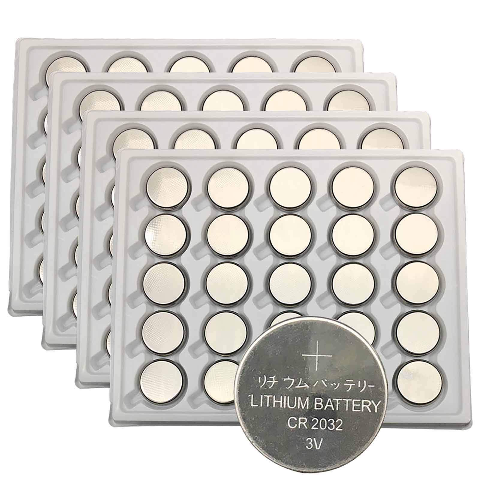 MJKAA 100pcs 2032 Coin Cell Battery CR2032 3V Lithium Button Cell ...