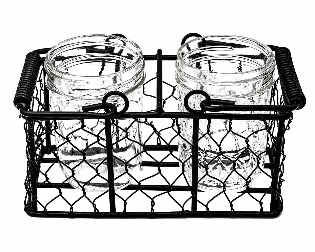 MJL Chicken Wire Caddy for 2 Half Pint 8oz Mason or Ball Jars - Walmart.com