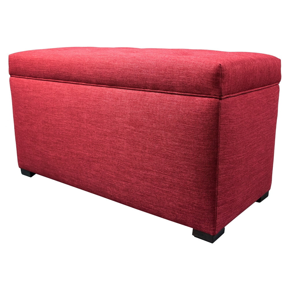 MJL Furniture Angela 8 Button Tufted Key Largo Storage Trunk Bench Dark ...