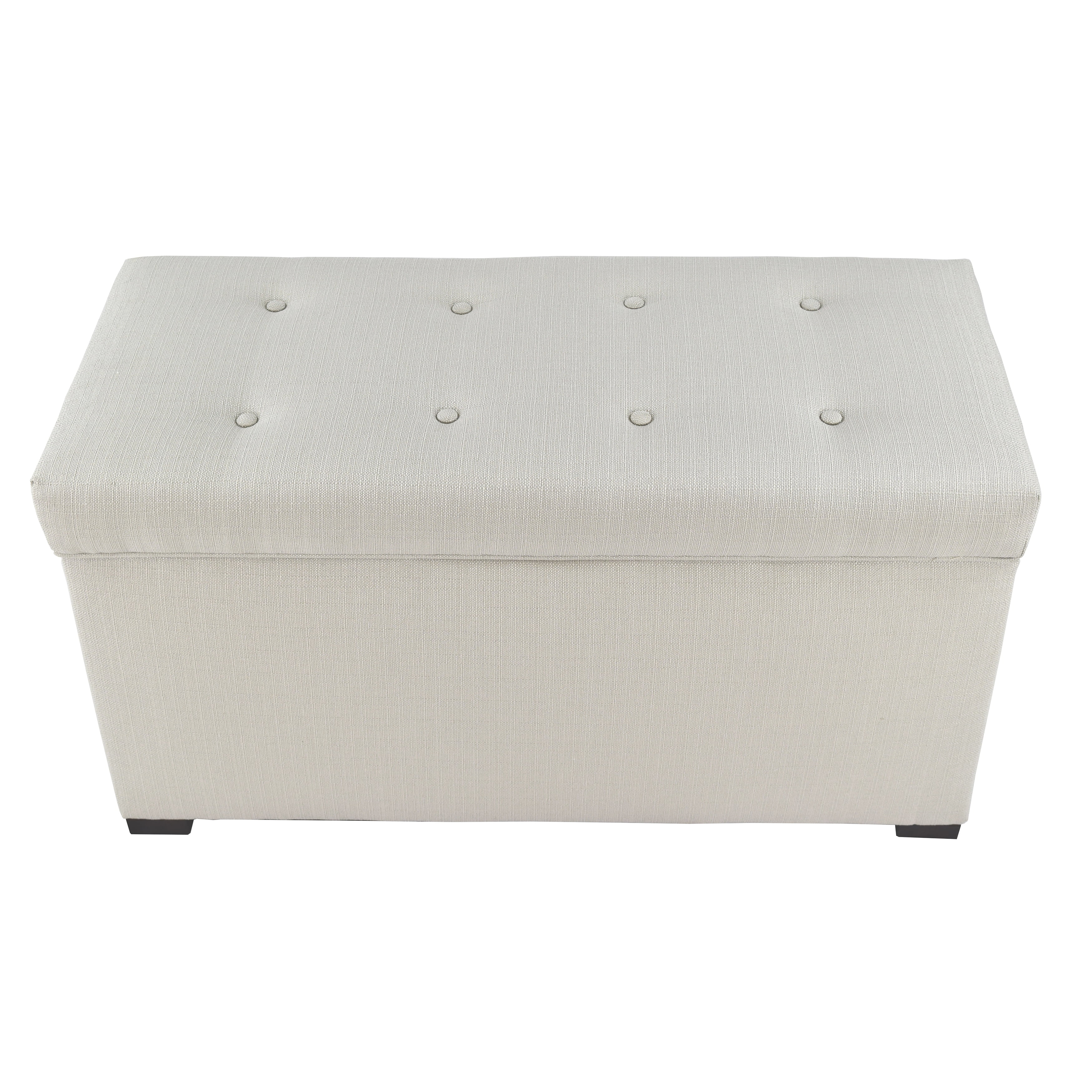 MJL Furniture Designs Angela 8 Button Tufted Storage Bench Beige Wood ...