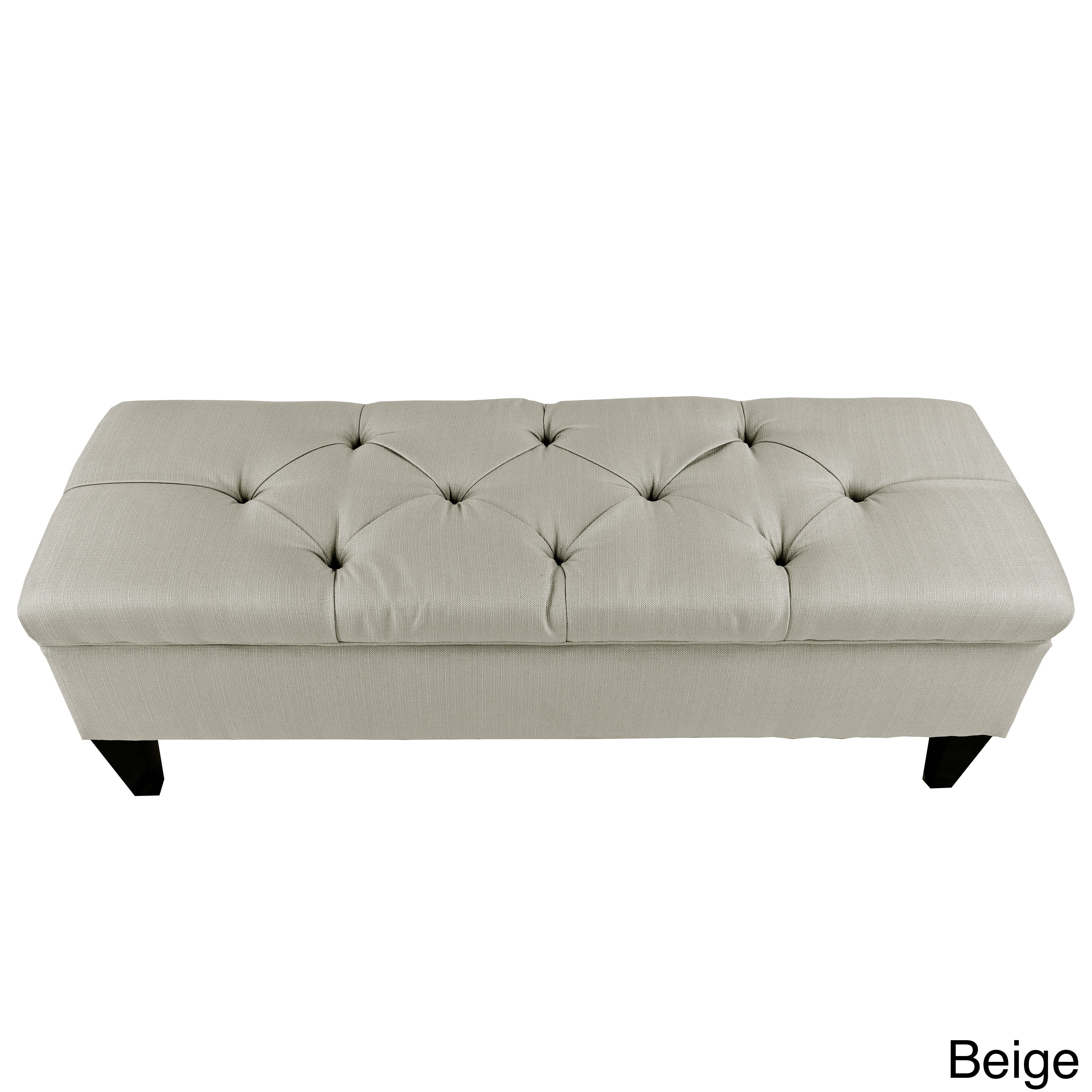 MJL Furniture Designs Brooke Diamond Tufted Upholstered Long Storage ...