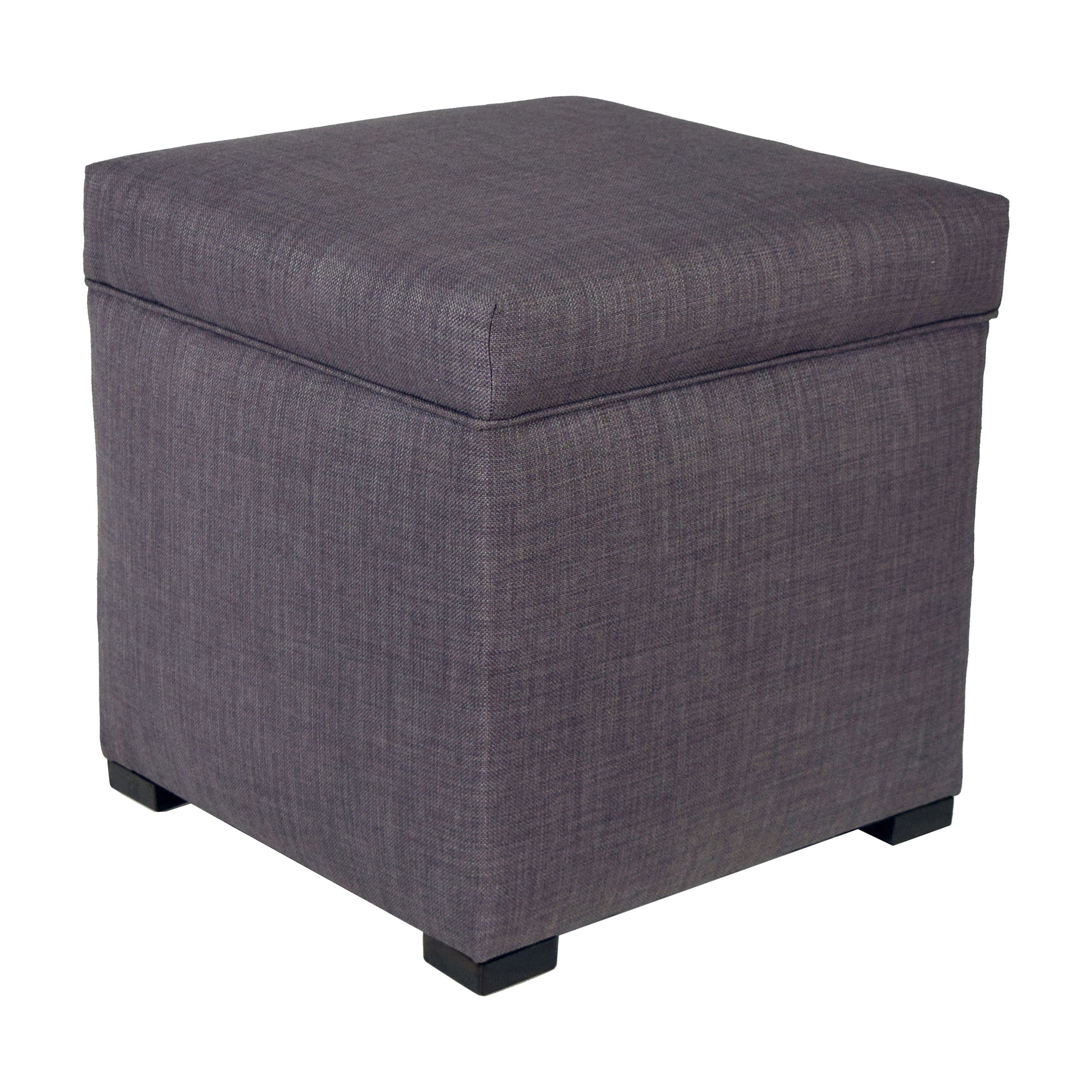 MJL Furniture Designs Tami Designer Square Storage Ottoman Dark Grey ...
