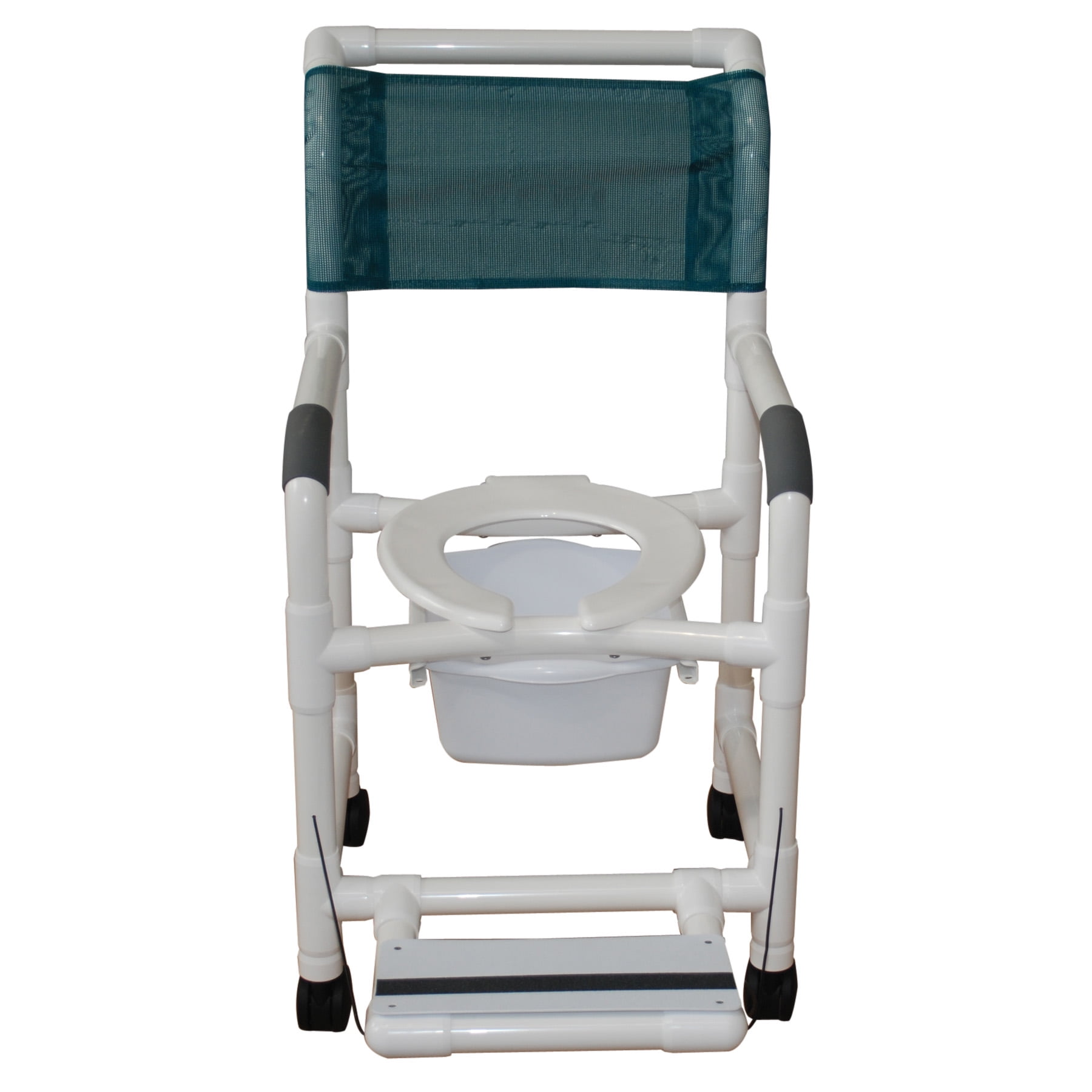 MJM International 118-3TW-FF-SQ-PAIL Shower Chair with Folding Footrest ...