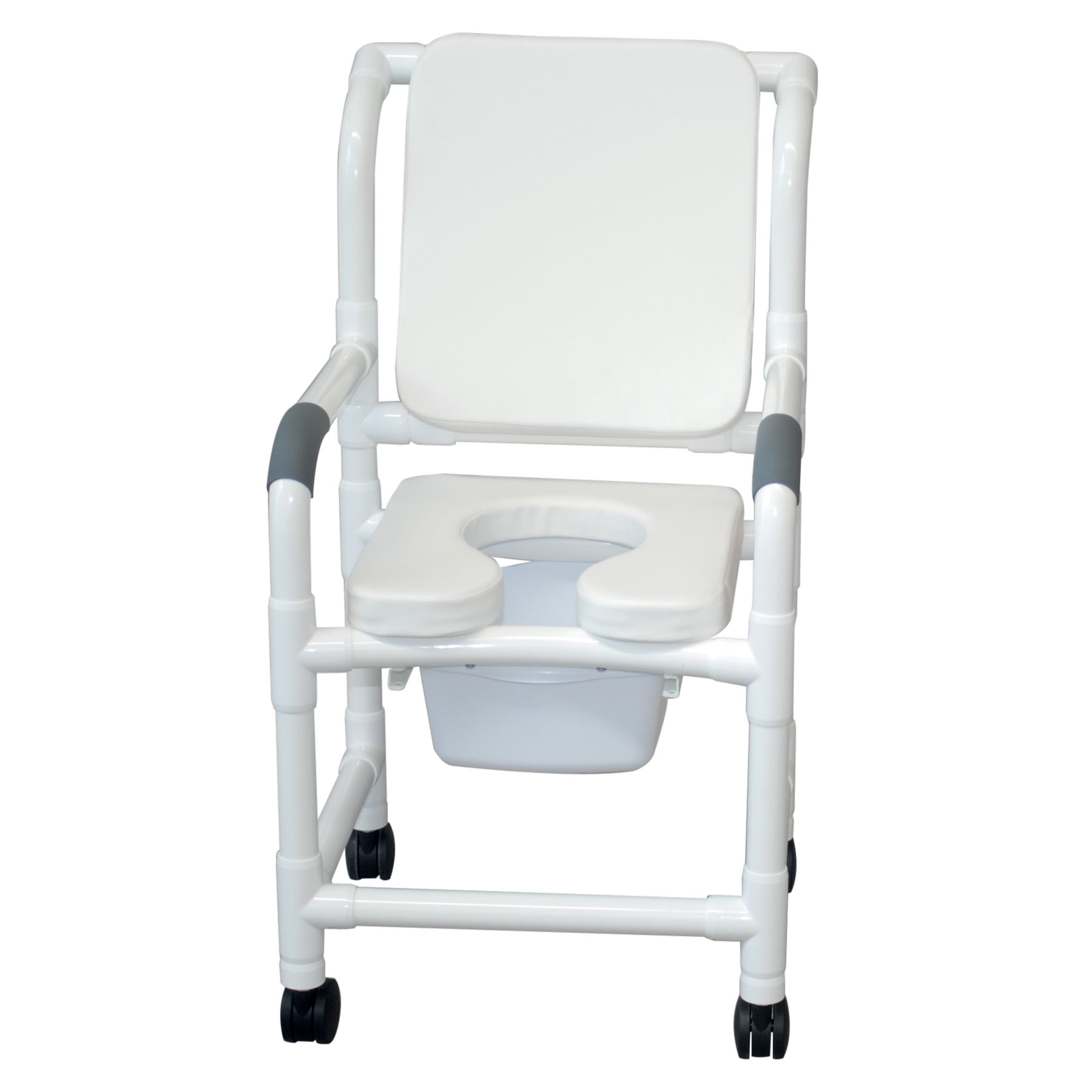 MJM International 118-3TW-SSDE-CBP-SQ-PAIL-WH Shower Chair 18" int ...