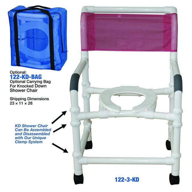 MJM International 122-3TW-KD Knockdown Wide Deluxe Shower Chair ...