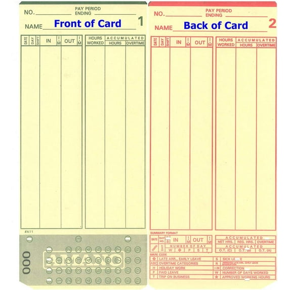 MJR-8000 Time Clock Cards, 000-249 Number Series - Walmart.com