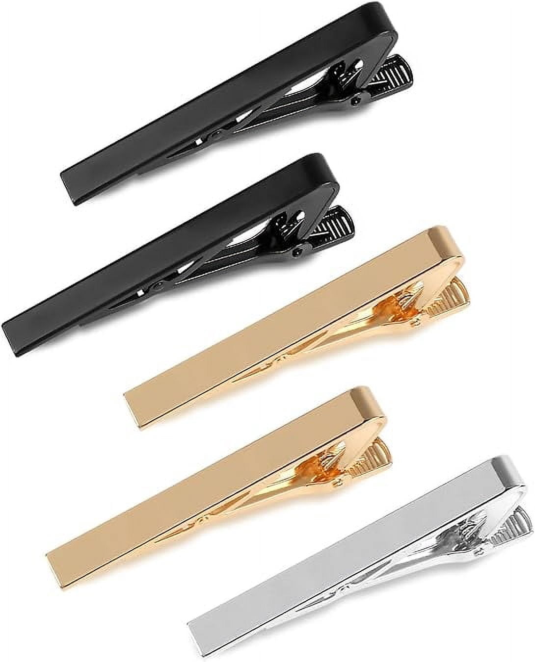 MJS 5Pcs Tie Clips for Men Stainless Steel Tie Bar for Wedding Business ...