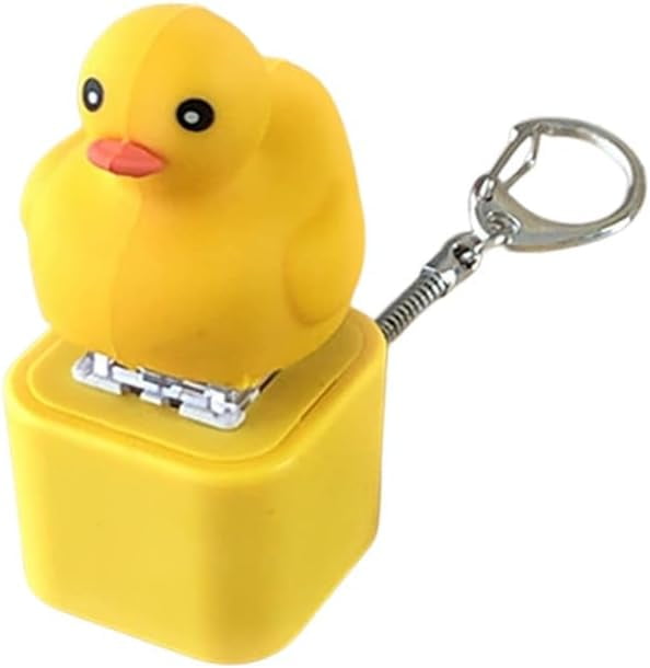 MJS Quacking Duck Fidget Toy Keychain with LED Recharge Stress Relief Sensory Anxiety Toy for ...