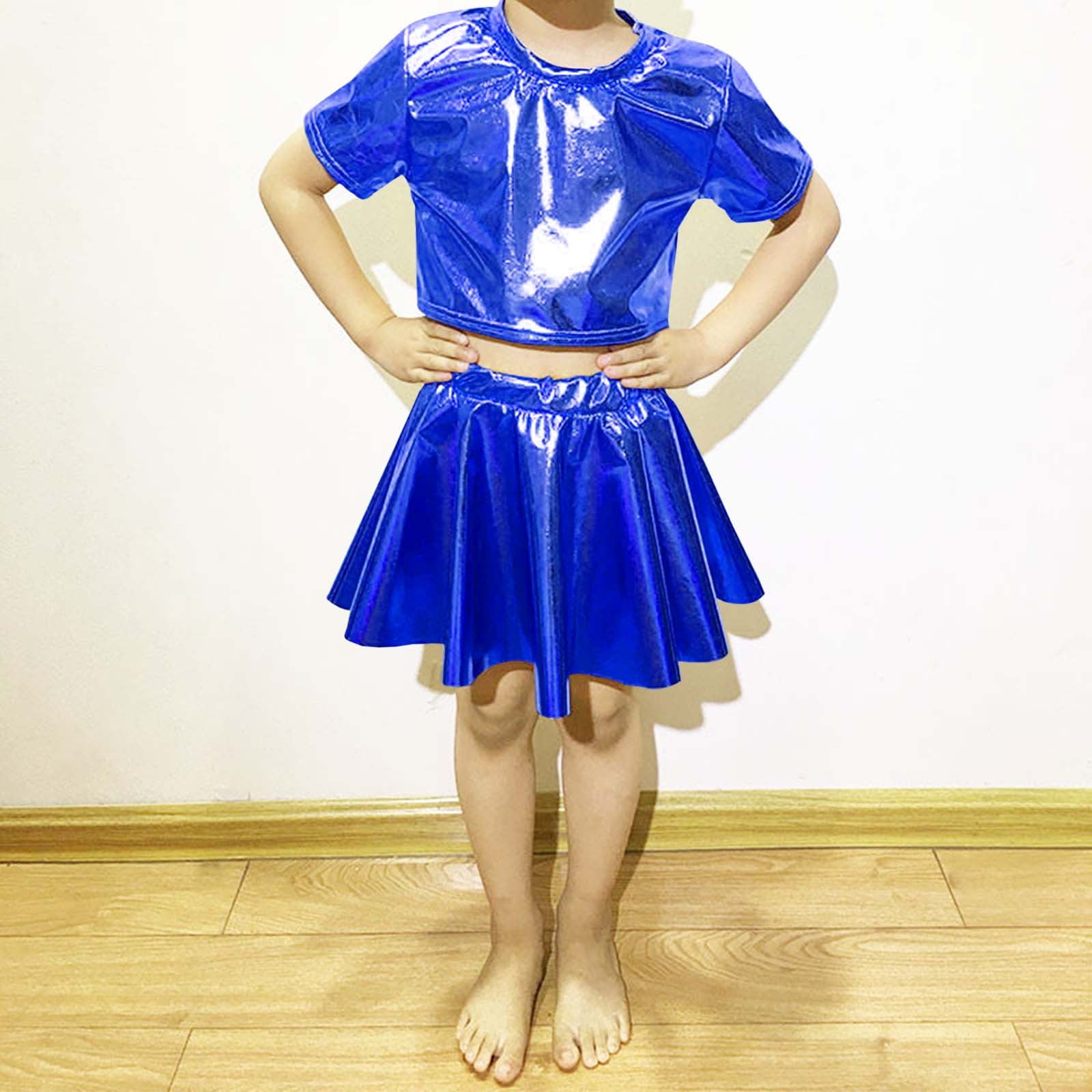 MJTBGFSWG Dresses for Girls Kids Stage Performance Puffy Dress Shiny ...