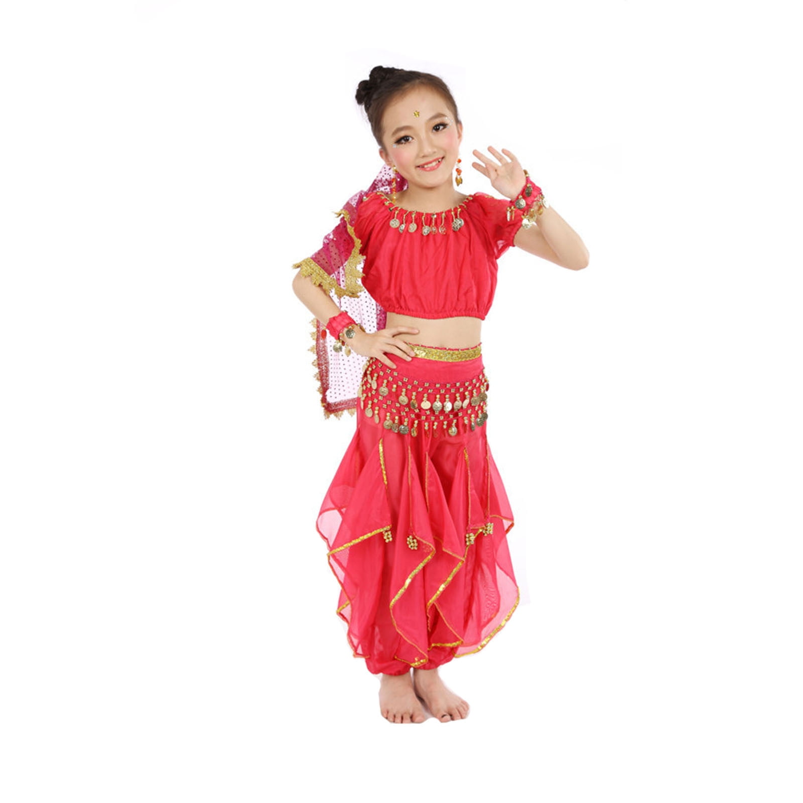 MJTBGFSWG Easter Outfits for Girls Handmade Children Girl Belly Dance Kids Belly Dancing Dance ...