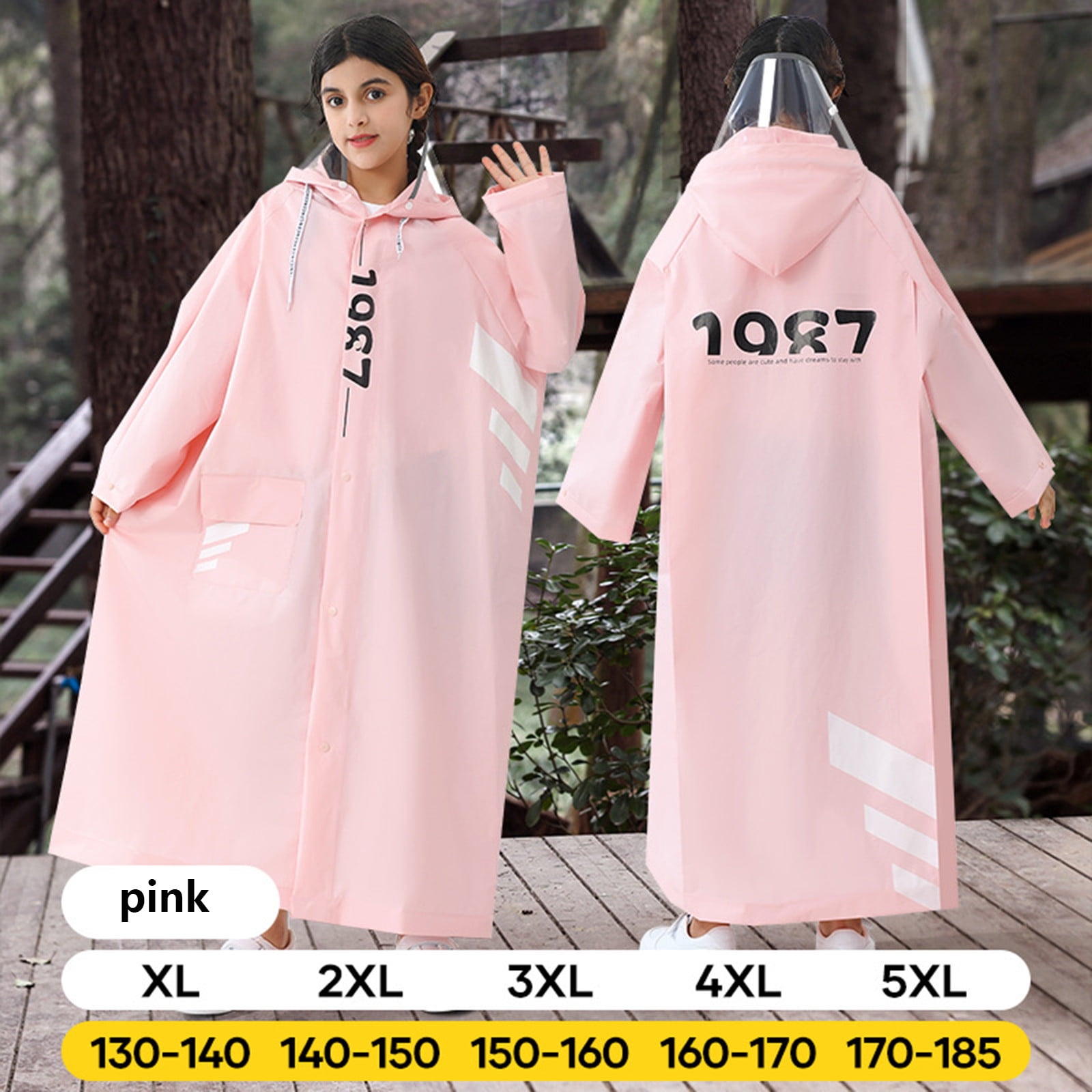 MJTBGFSWG Rain Poncho Kids Children's Raincoat Hidden Backpack Riding ...