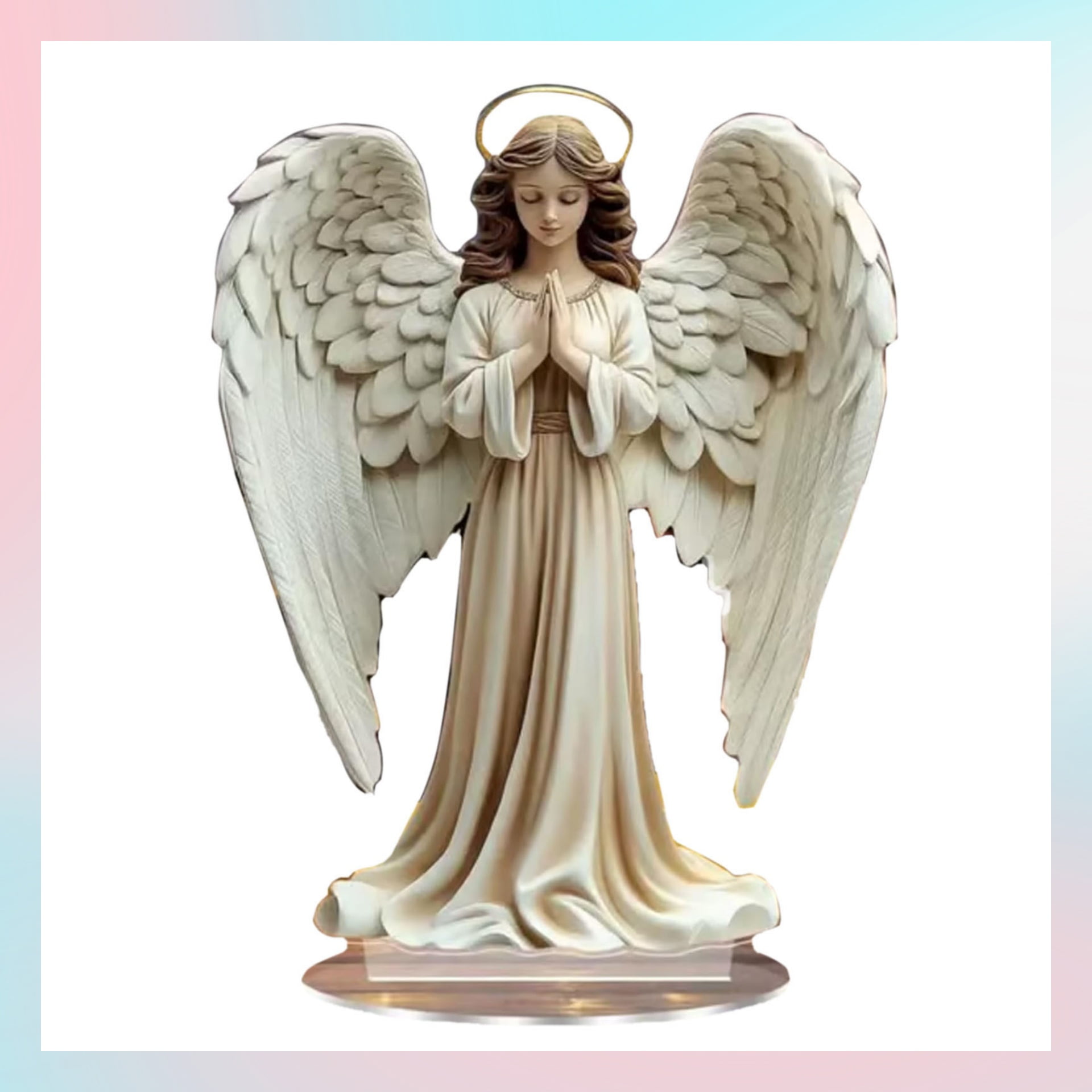 MJTYUTMO Angel Figurine - Sculpted Hand-Painted Figurine - Angel Wings ...