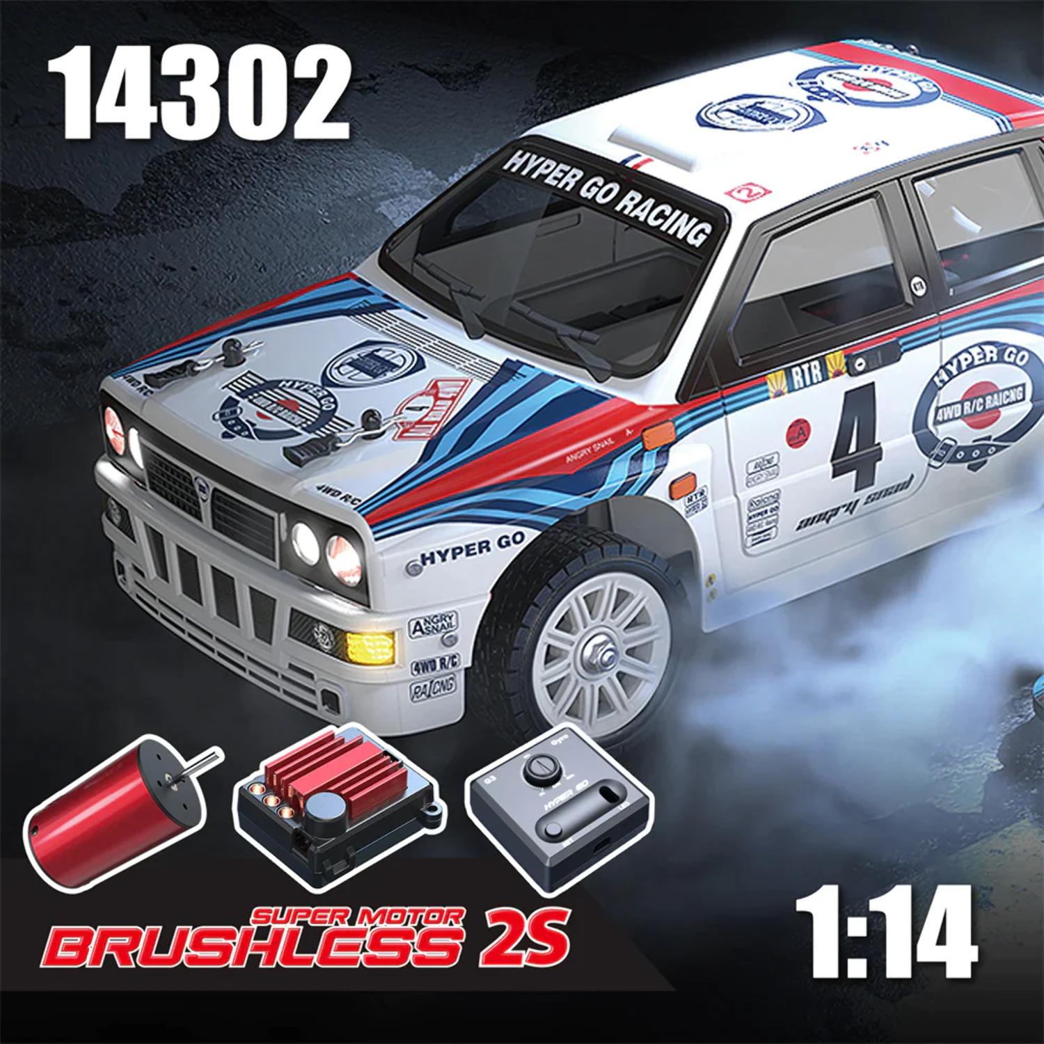 MJX Hyper Go 14302 1:14 RC Car 2.4G High Speed Drift Rally Car Brushless 4WD Off-Road - Walmart.com