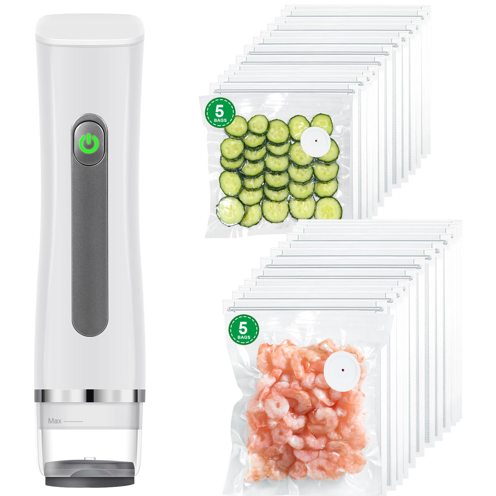 MJYNITE Vacuum Sealer for Food - Handheld Vacuum Sealer Machine with 10 ...