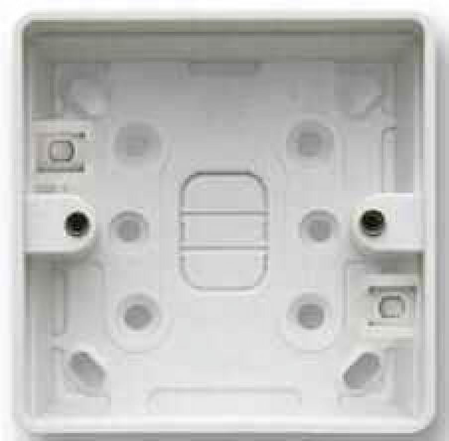 MK - 1 Gang White PVC Surface Back Box, 1x Round Push-Out - Walmart.com