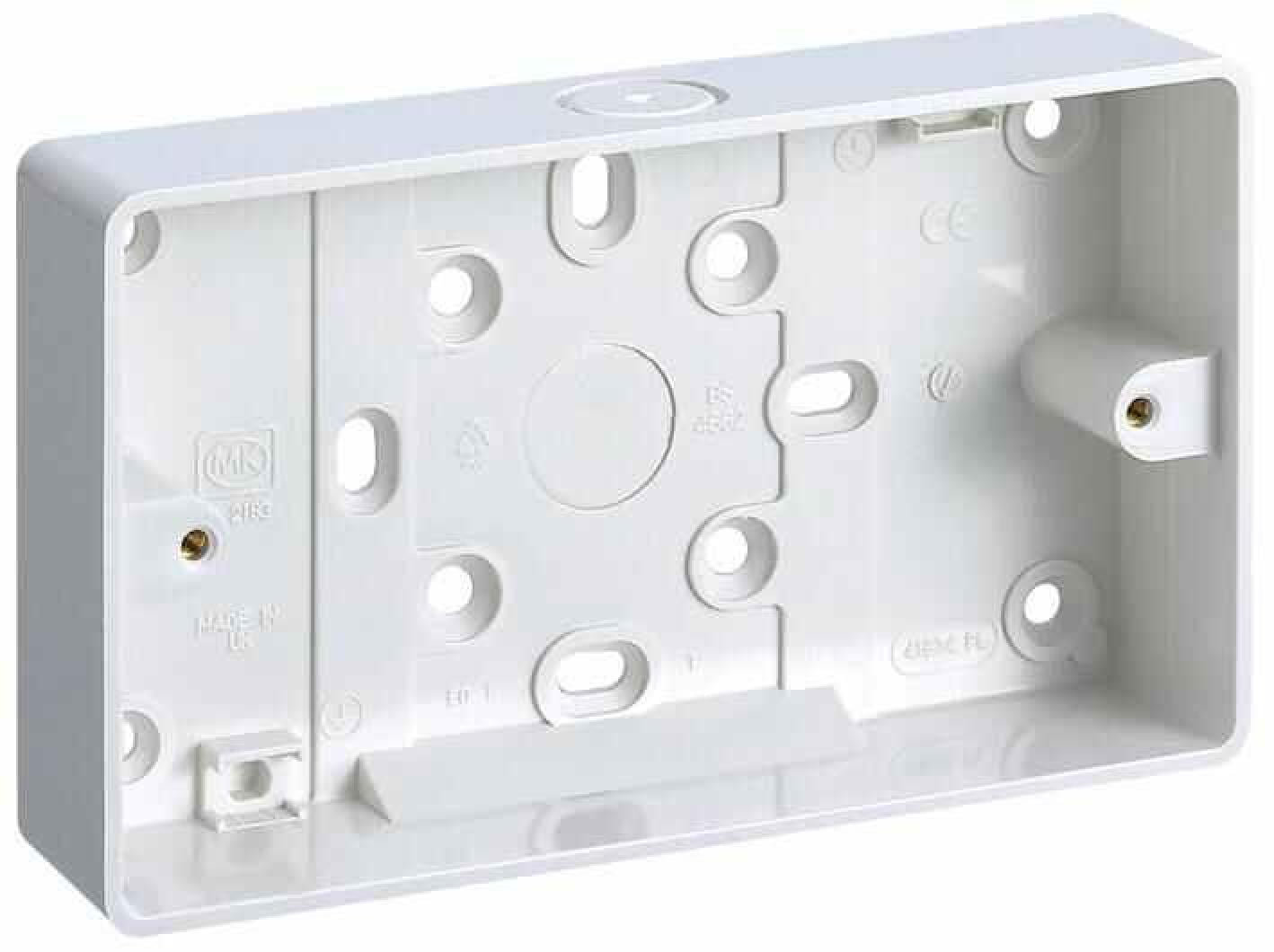 MK - 2 Gang White 32mm PVC Pattress Box - Walmart.com