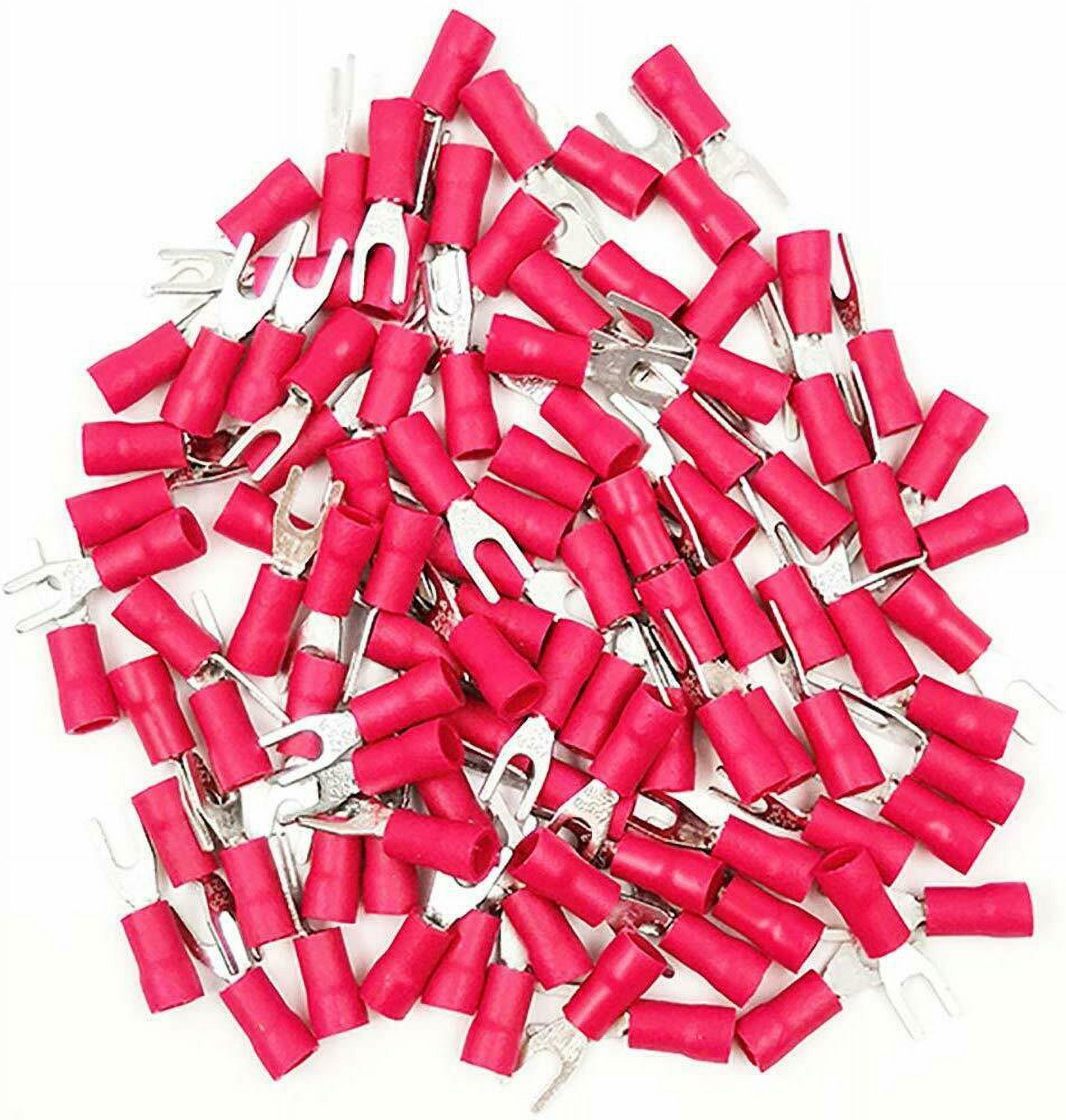 MK Audio MSR8-200 200PCS Red Insulated Fork Spade Wire Connector ...