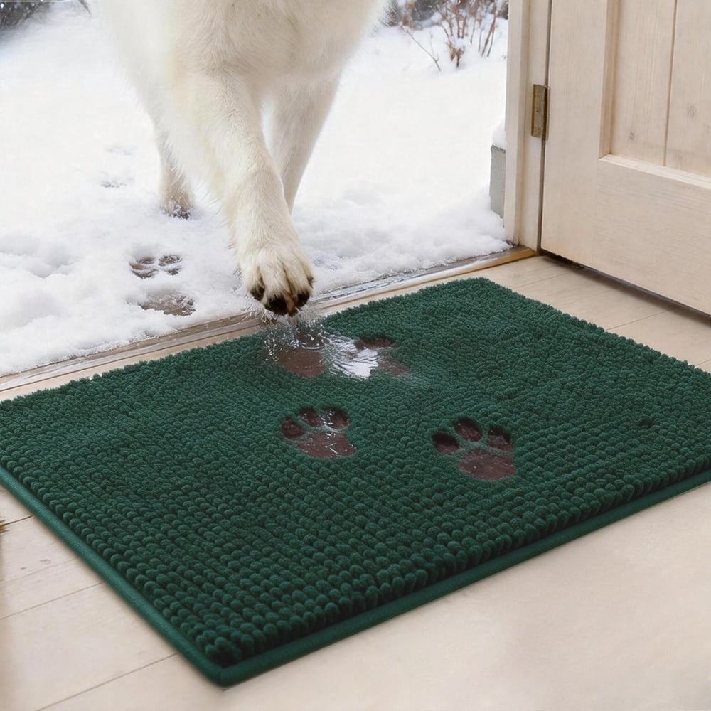 MK Gdledy Dog Door Mat for Muddy Paws, Absorbs Moisture and Dirt, Absorbent Non-Slip Washable ...