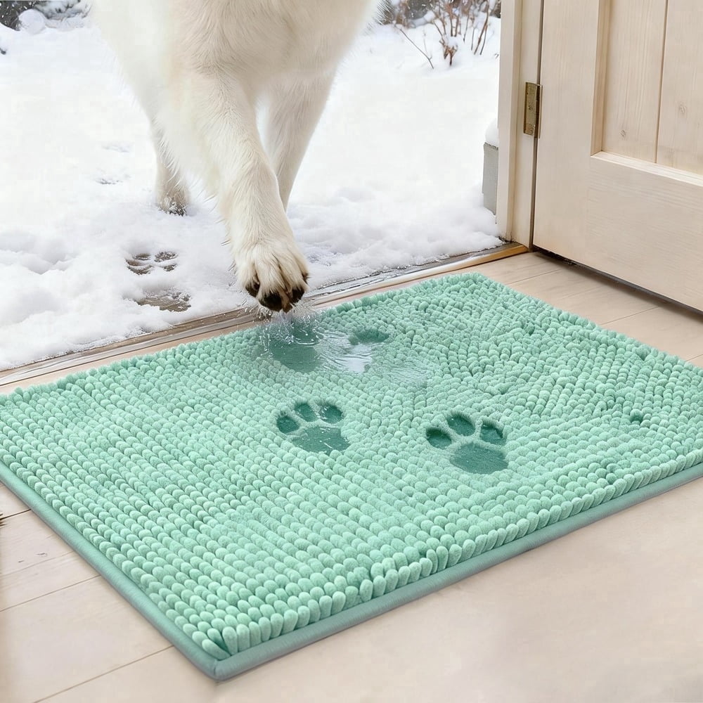 Dog Door Mat for Muddy Paws, Absorbent Non-Slip Washable Doormat, Quick ...