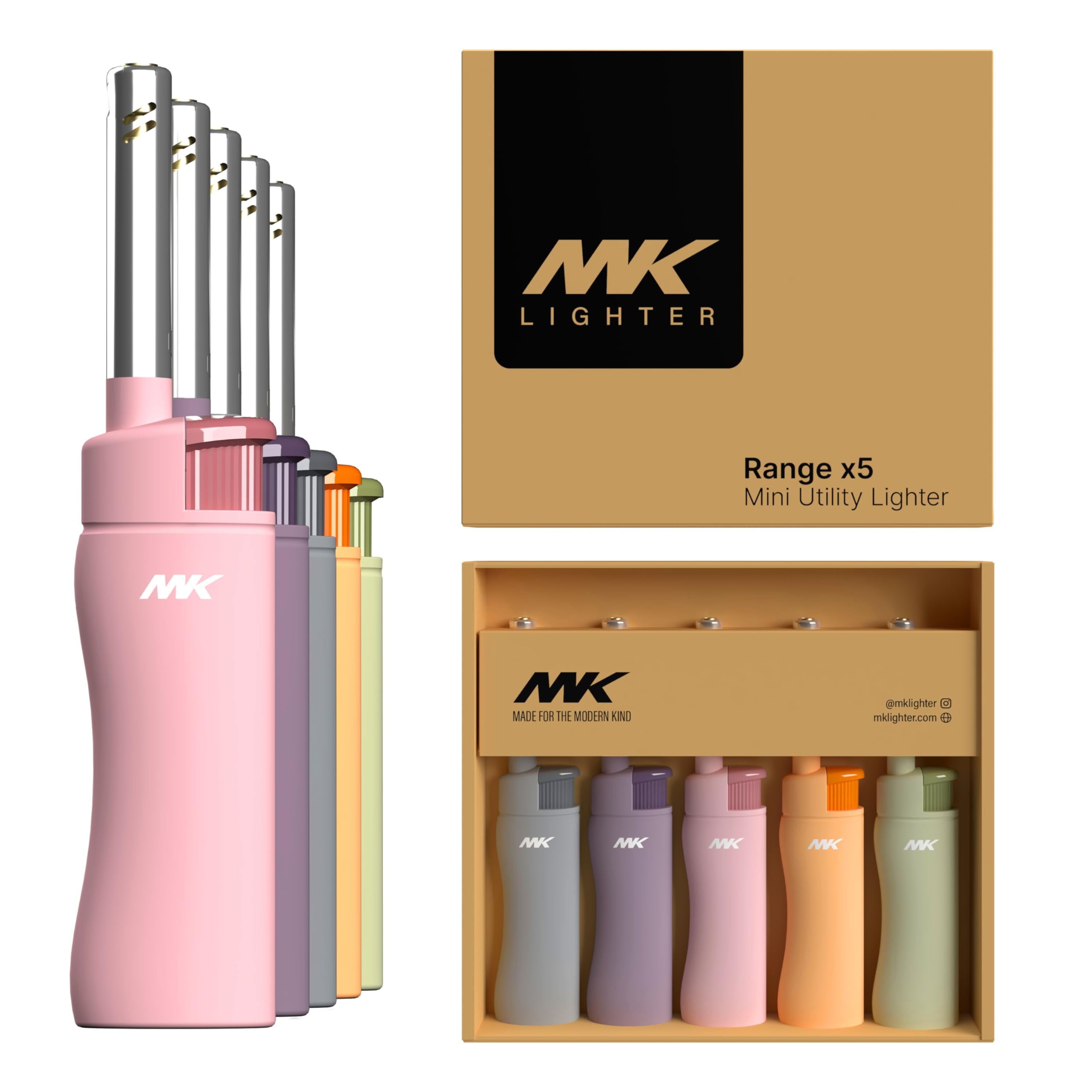 MK Candle Lighters, Windproof Flame, Refillable Butane, BBQ, Camping ...