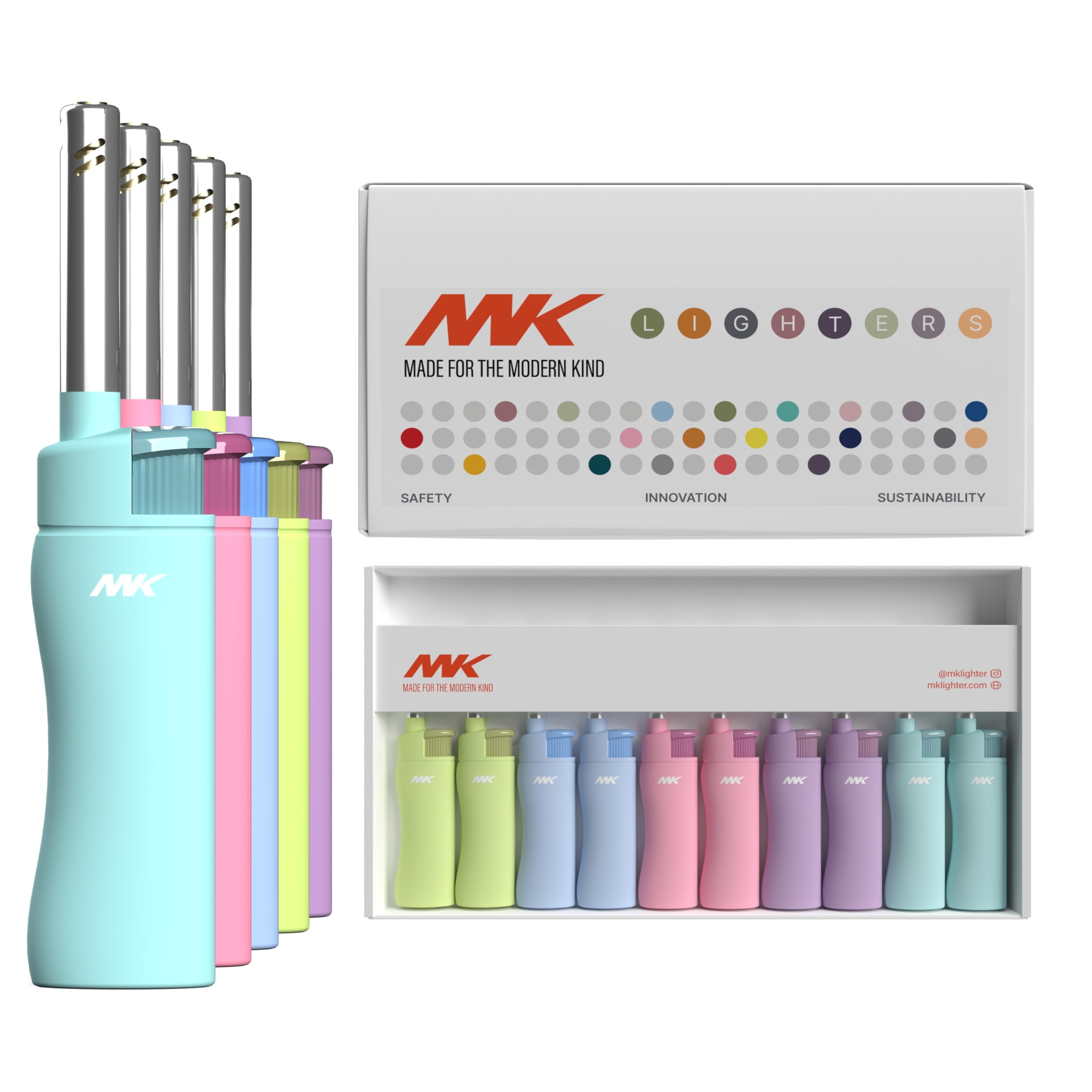 MK Lighter Candle Lighters, Windproof Flame, Ideal as Lighters for ...